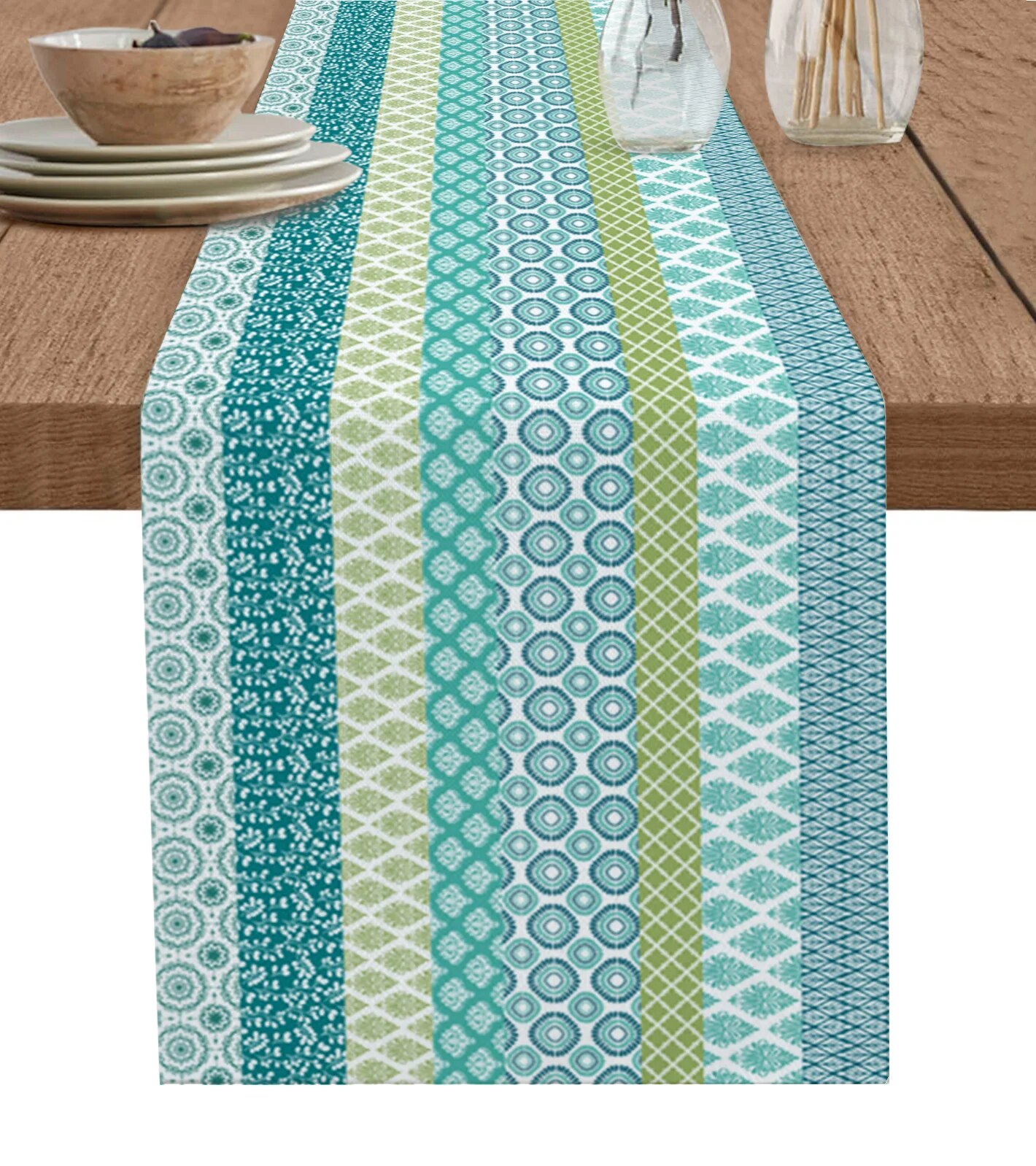 Diamond Lattice Ethnic Geometry Table Runner Hotel Wedding Decor Table ...