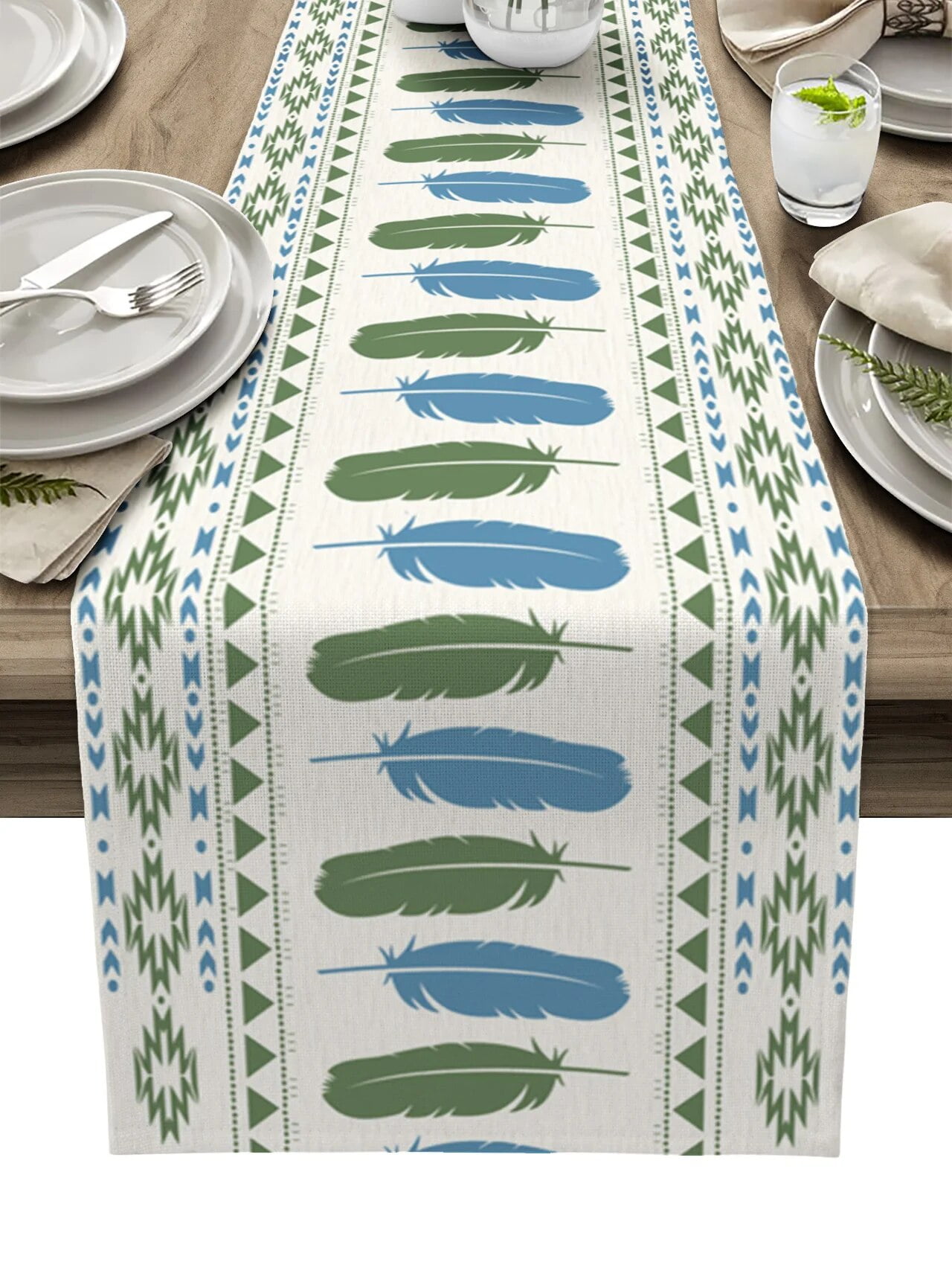 Diamond Lattice Ethnic Geometry Table Runner Hotel Wedding Decor Table ...