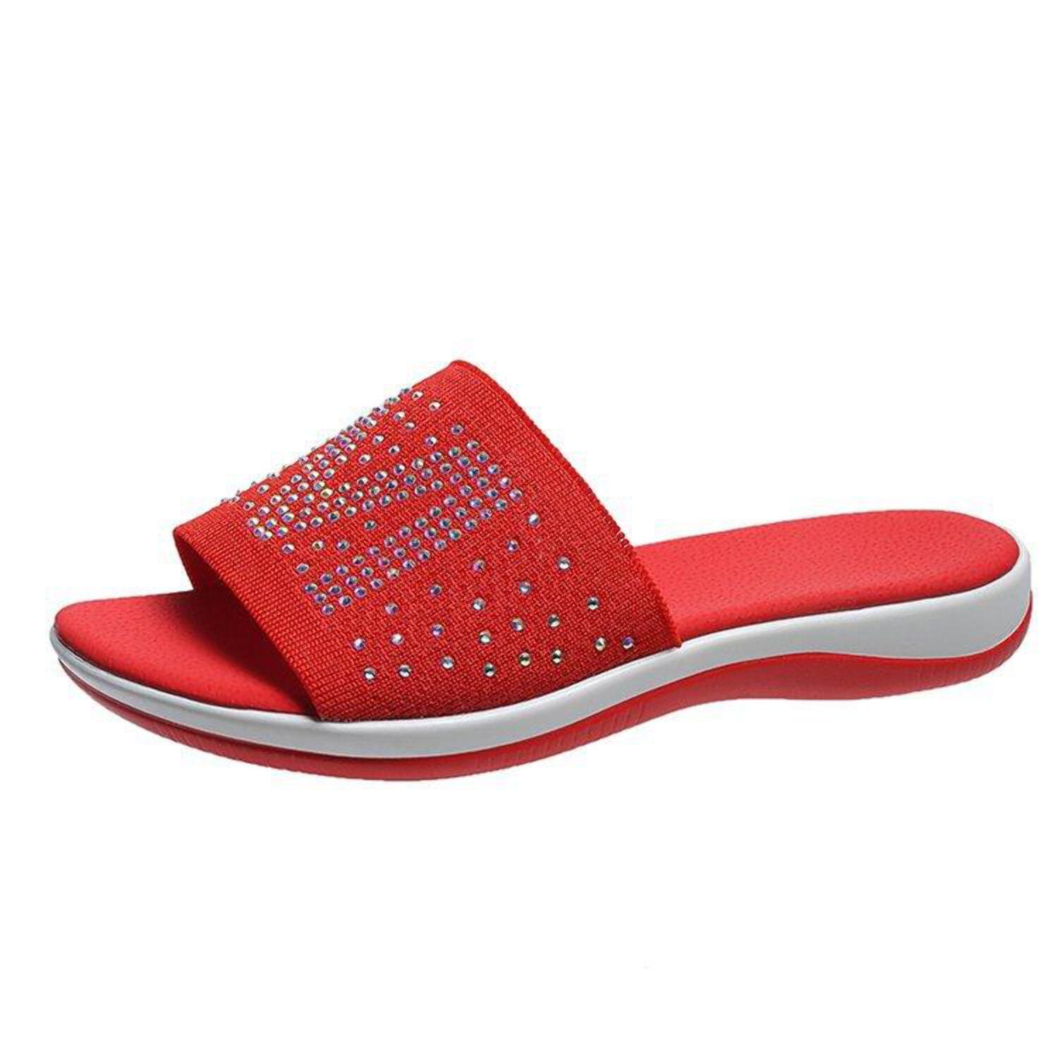 Diamond Lettering Polyurethane Lightweight Platform Slippers - Walmart.com