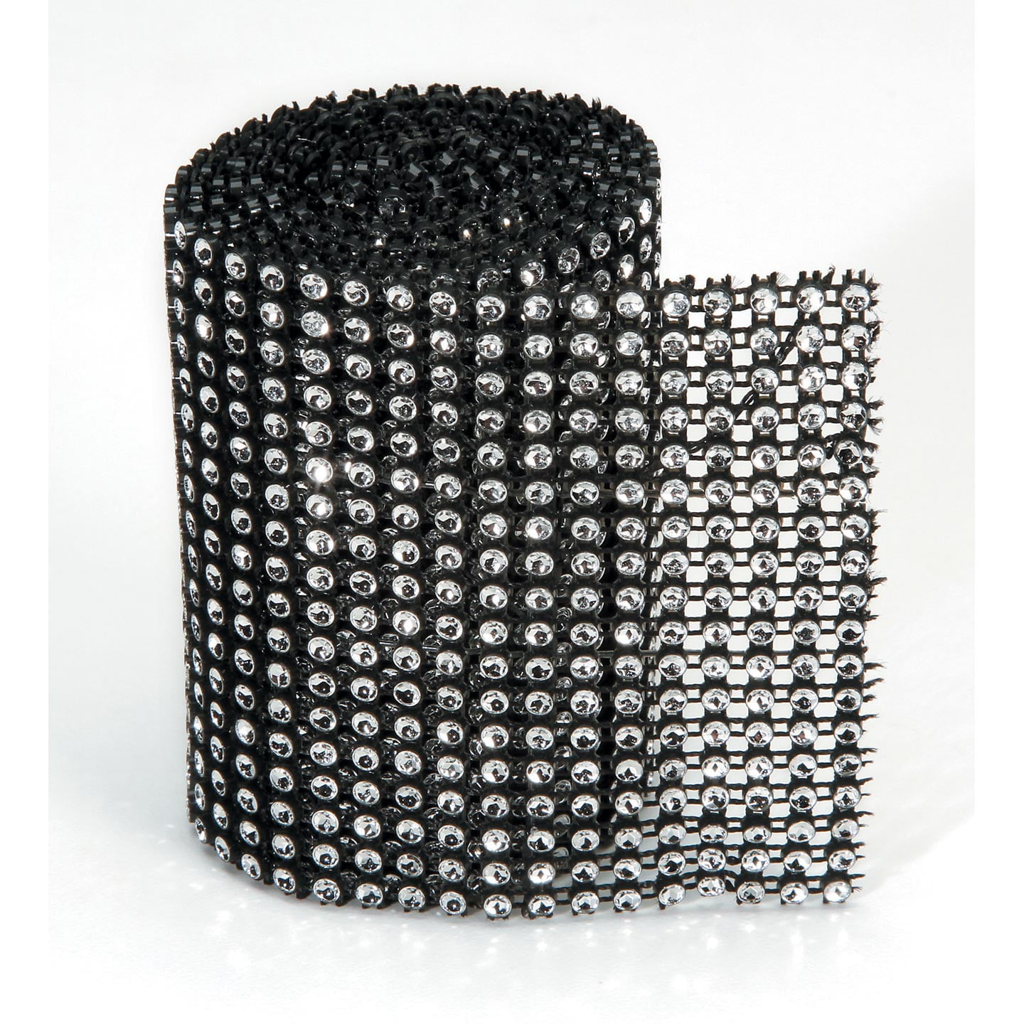 Diamond Mesh Bling On A Roll: Black/Silver, 3Mm X 18 Rows, 1 Yard ...