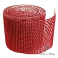 Diamond Mesh Wrap Roll Rhinestone Crystal Ribbon 4.5" x 10 yards (Red ...