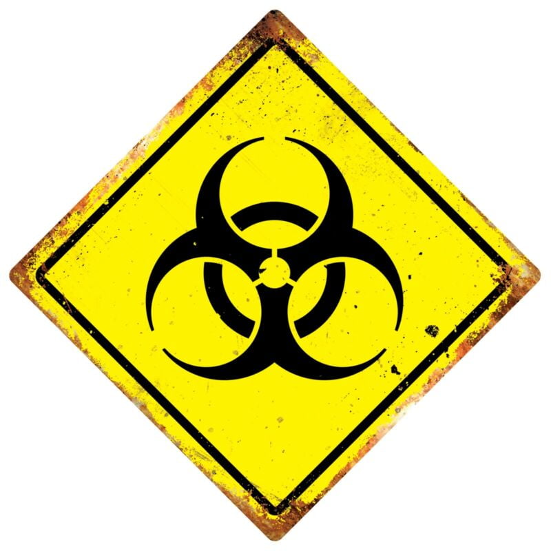 Diamond Metal Wall Sign - Biohazard Health Warning Gift Plaque Size: 12 ...