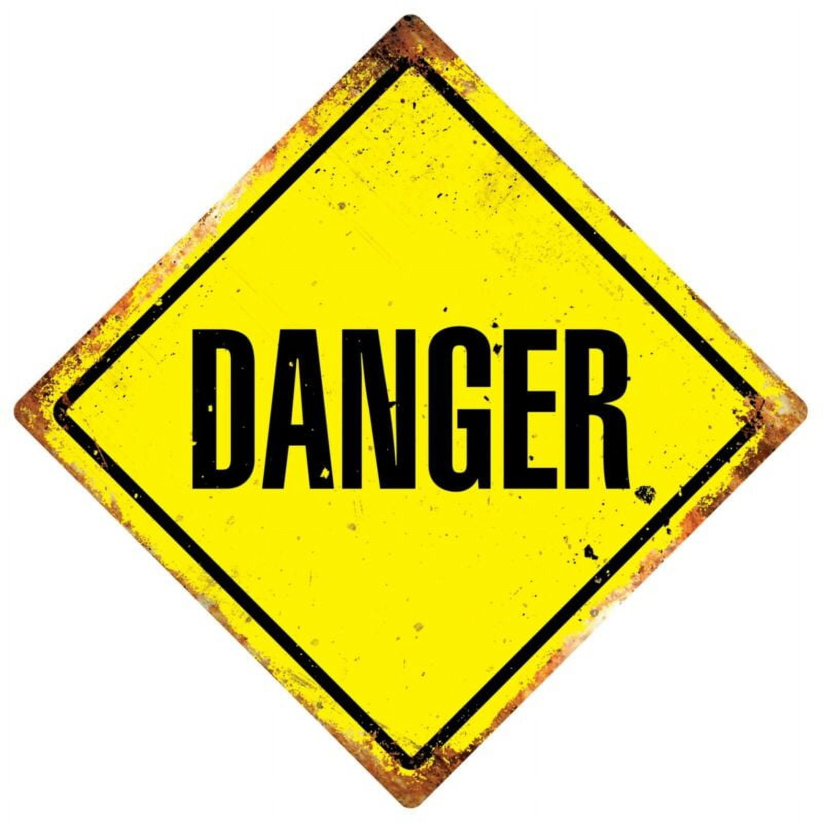 Diamond Metal Wall Sign - Danger Warning Caution Gift Plaque Size: 12 ...