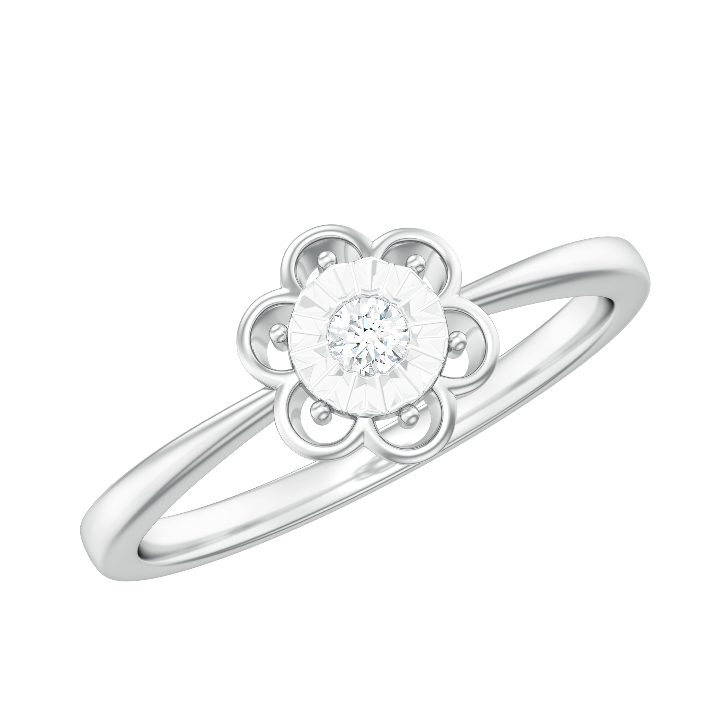 Diamond Miracle Plate Floral Ring in Gold (HI-SI Quality, Rosec Jewels ...