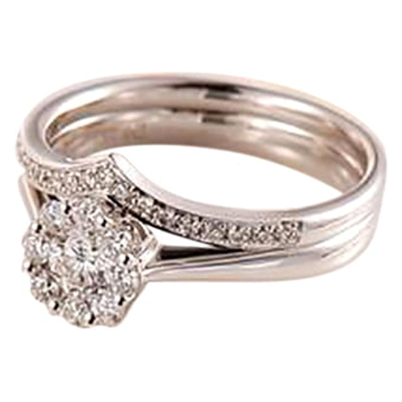 Diamond Moissanite Wedding Set 1.50 Carat Engagement Ring With 18K Rsoe ...