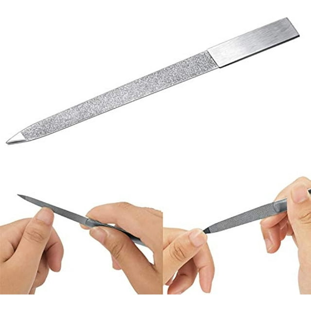 Diamond Nail File - 7 Inch Stainless Steel Double Side Nail File Metal ...