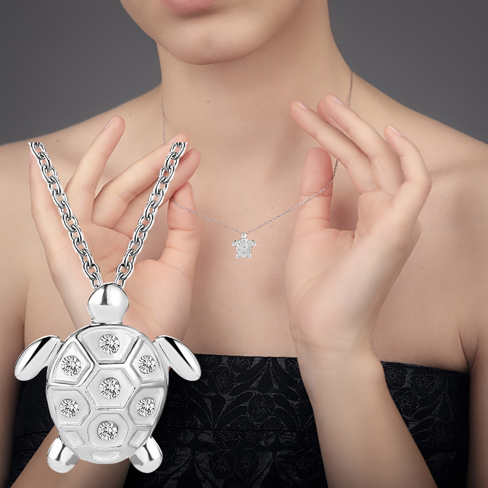 Diamond Necklace Woman Beating Dazzling Diamond Pendant Diamond Pendant