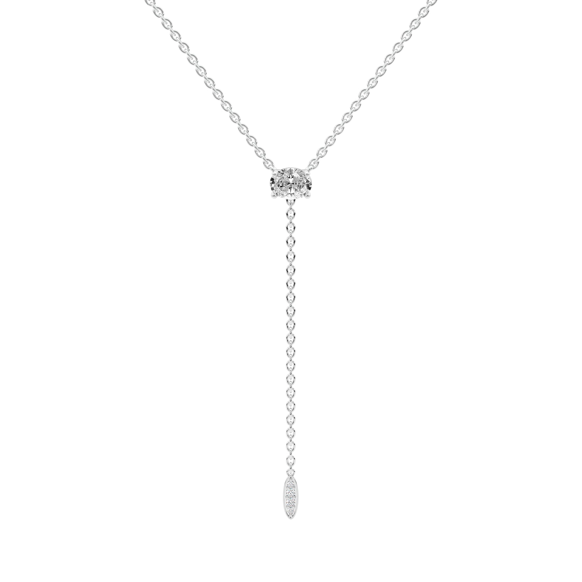 Lab Grown Diamond Lariat Pendant Necklace For Women | 1 Carat IGI ...