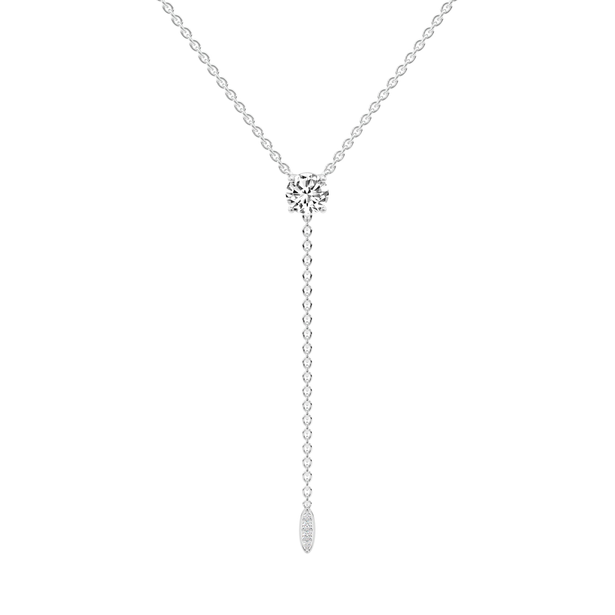 Lab Grown Diamond Lariat Pendant Necklace For Women | 2 Carat IGI ...