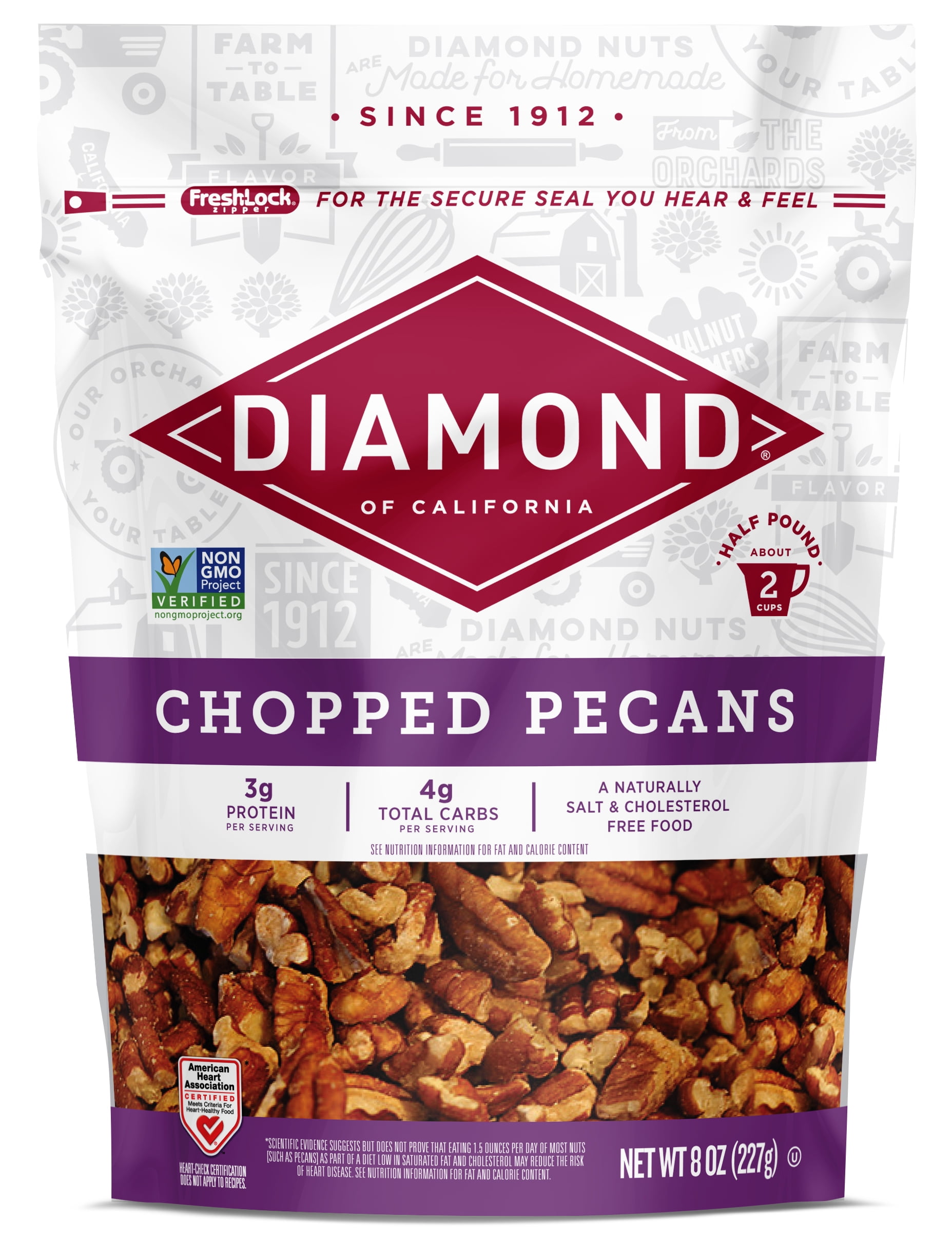 Diamond Of California Chopped Pecans, 3g Protein, 8 oz Bag - Walmart.com