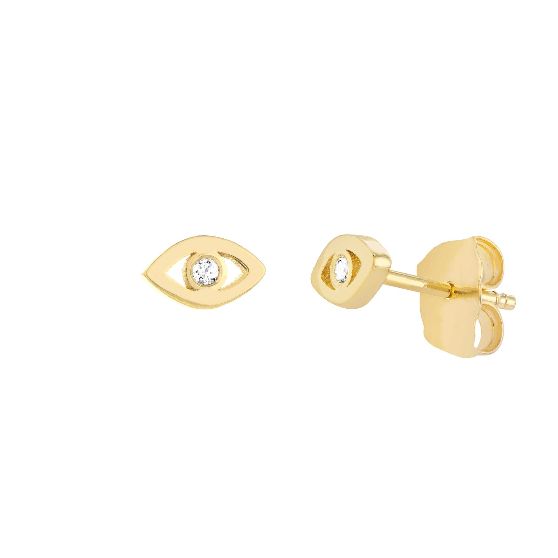 Diamond Open Mini Evil Eye Studs - Walmart.com