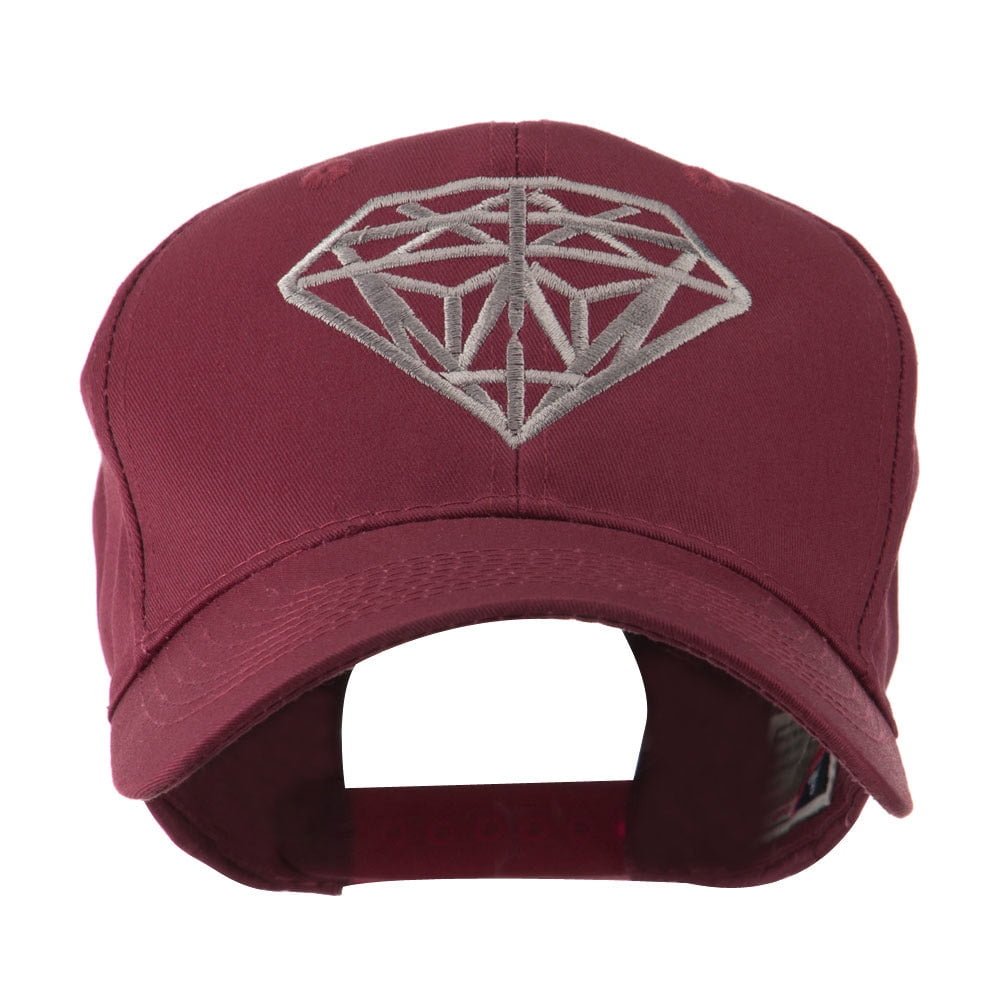 Diamond Outline Embroidered Cap - Maroon OSFM - Walmart.com