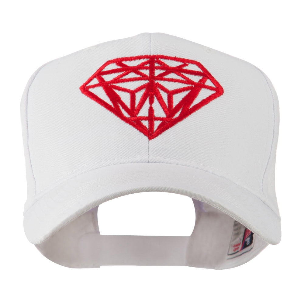 Diamond Outline Embroidered Cap - White OSFM - Walmart.com