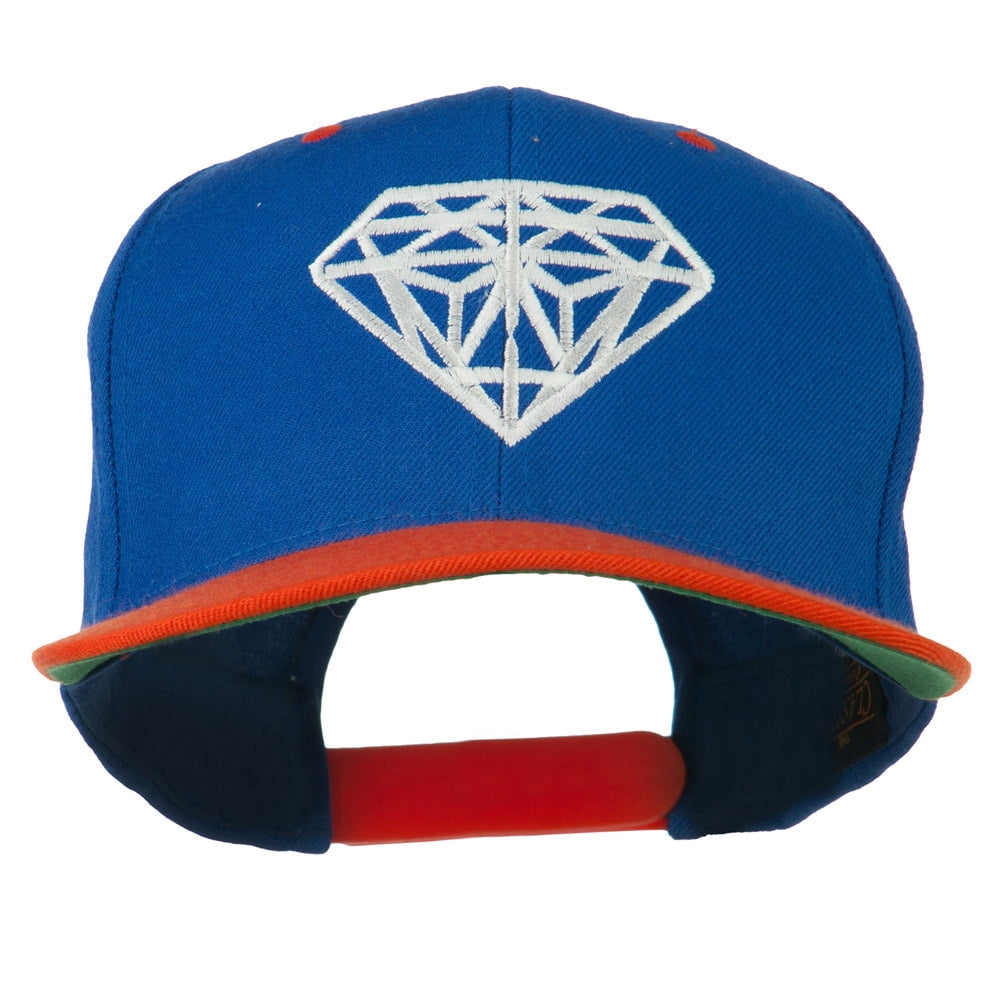 Diamond Outline Embroidered Two Tone Cap - Royal Orange OSFM - Walmart.com