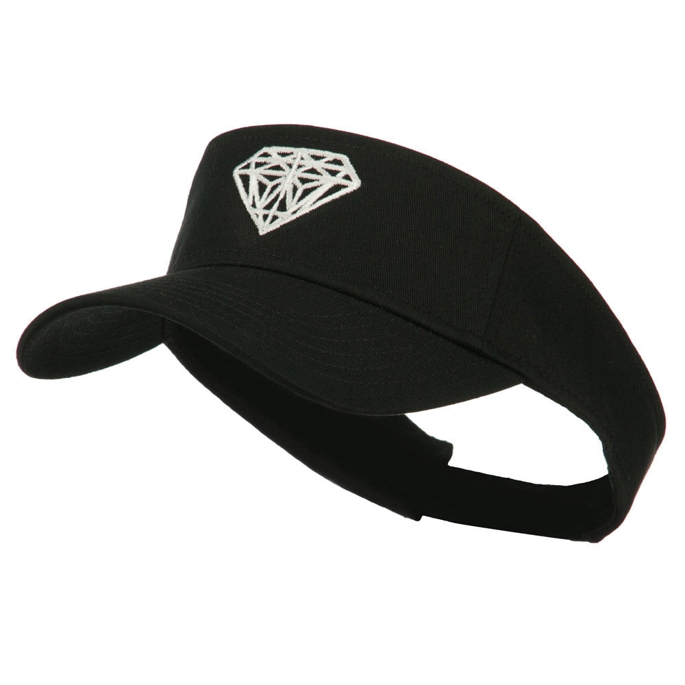 Diamond Outline Embroidered Visor - Black OSFM - Walmart.com