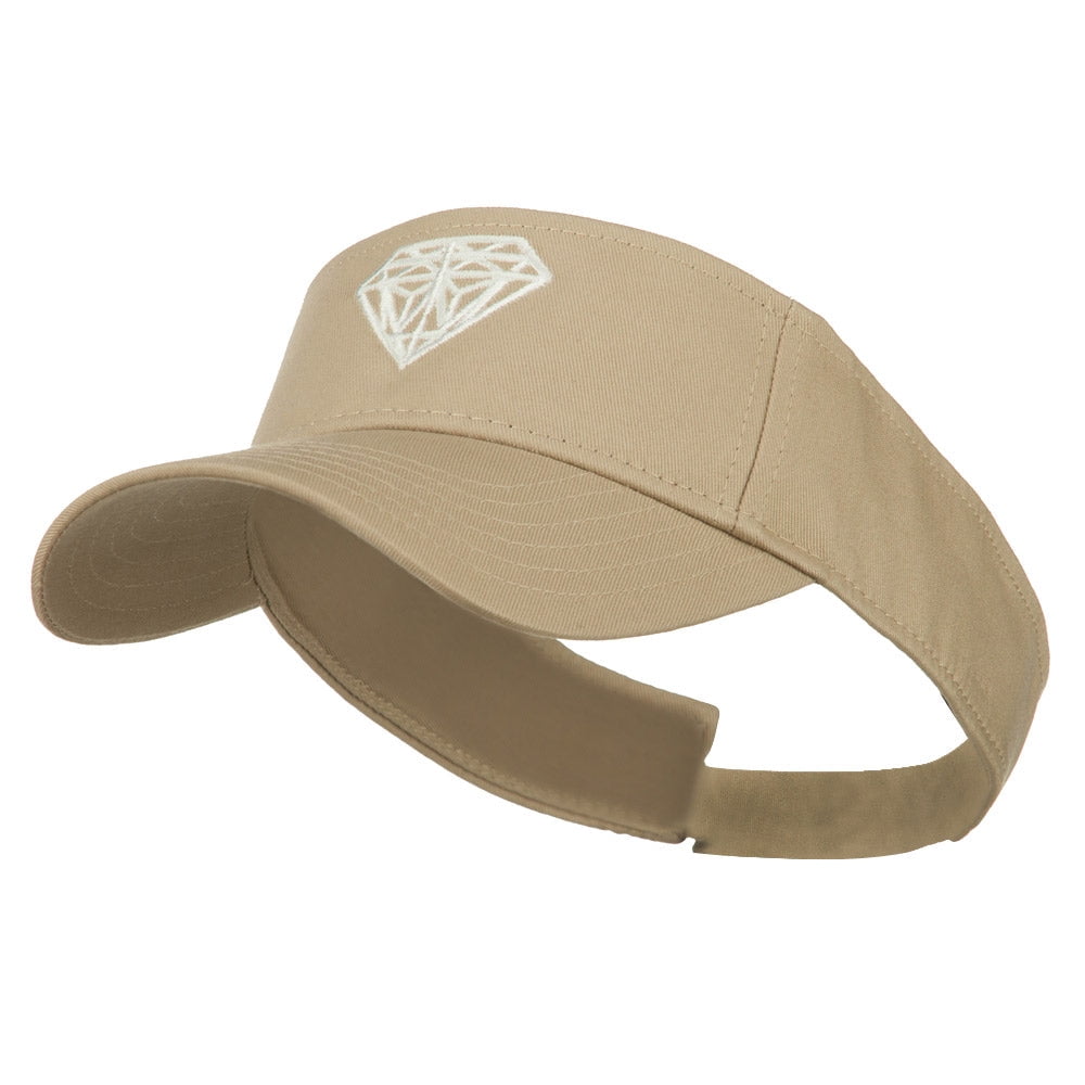 Diamond Outline Embroidered Visor - Khaki OSFM - Walmart.com