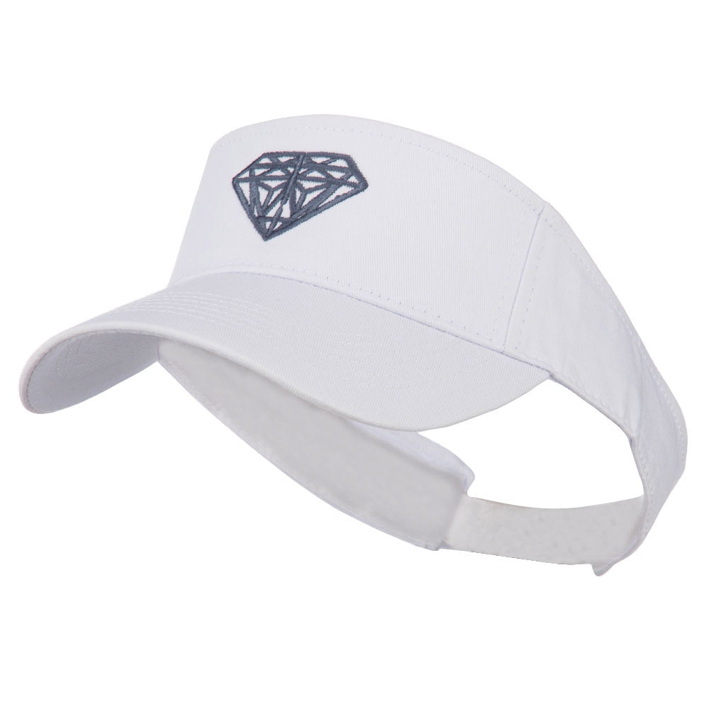 Diamond Outline Embroidered Visor - White OSFM - Walmart.com