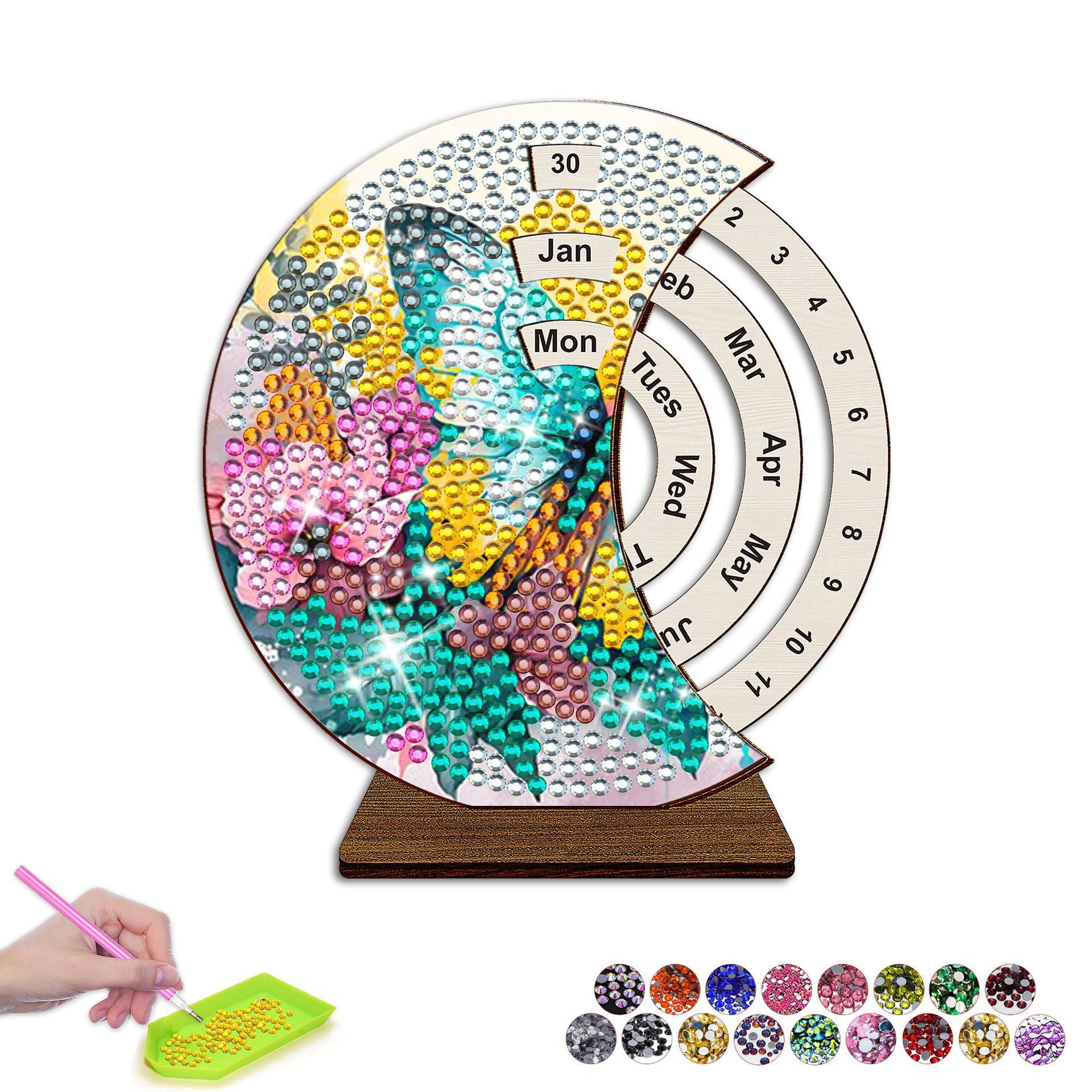 Diamond Painting Calendar Ornament DIY Handmade Hollow Flower Diamond ...