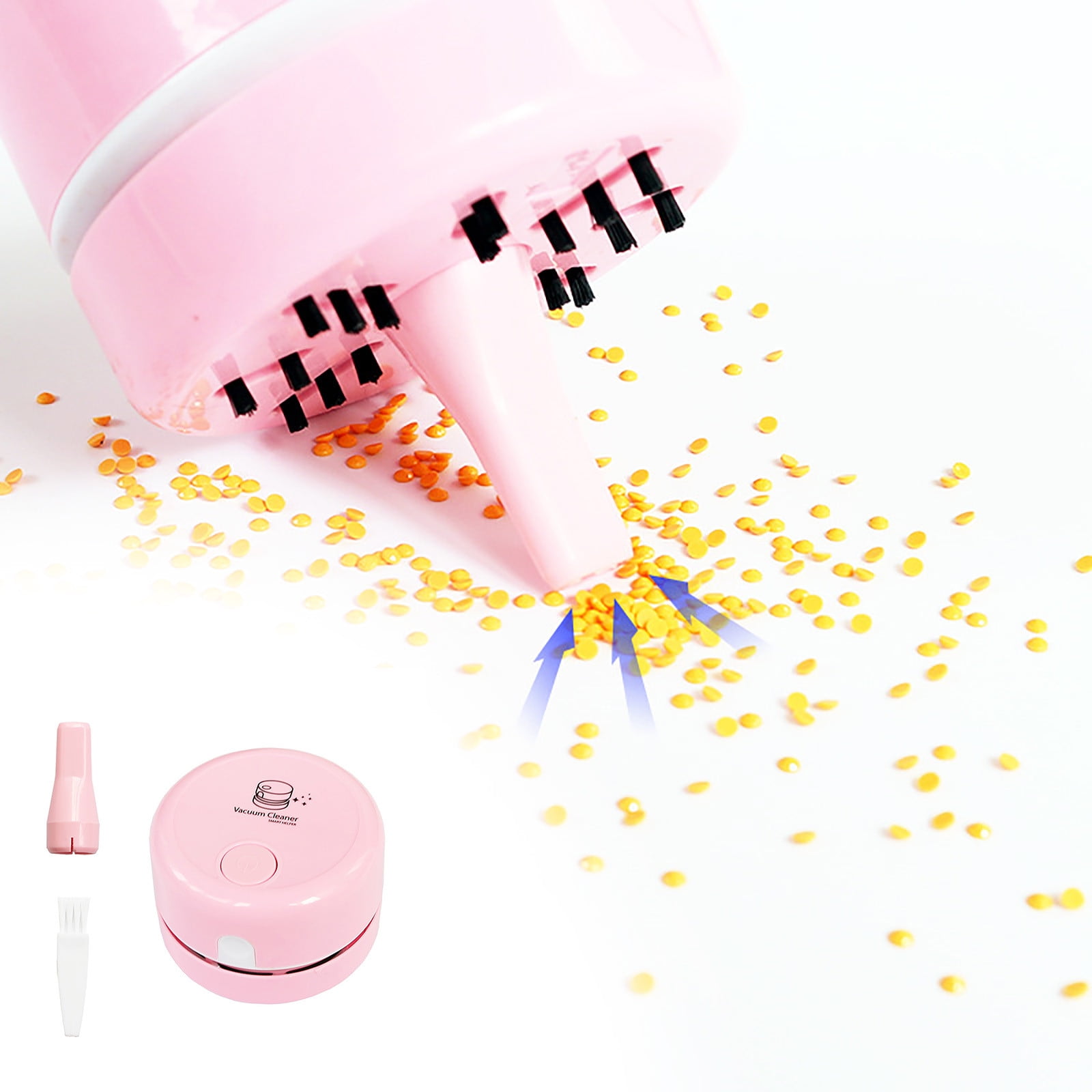 Diamond Painting Cleaner Vacuum | Portable Rechargeable Drill Suction Tool with Soft Brush ...