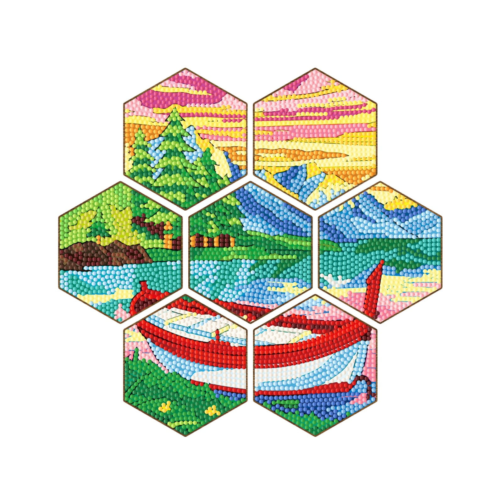 Diamond Painting Coasters Kit with Holder - Set of 7 Diamond Art ...