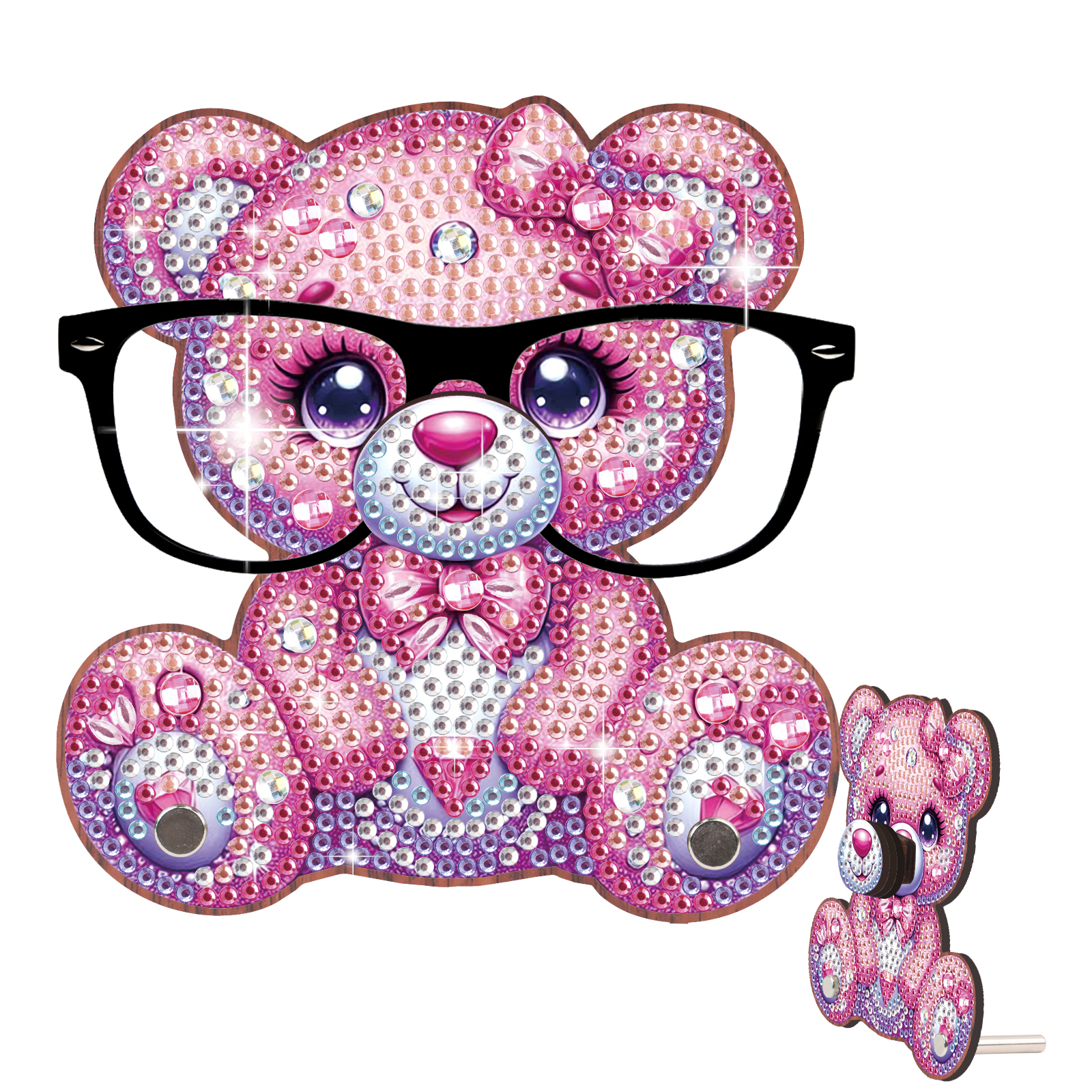 Diamond Painting Eyeglass Frame Kit Pink Bear DIY Creative Sparkling ...