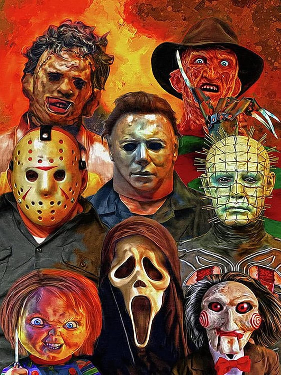 Monvfiga Diamond Painting Kit, Horror Movie Full Drill Rhinestones ...