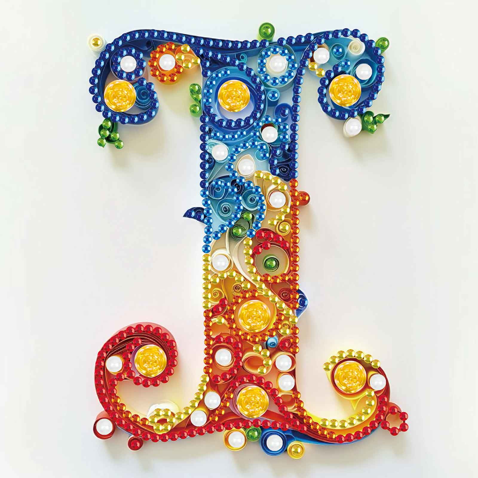 Diamond Painting Kit, Flower-Shaped Letter “I” with Unique Creative ...