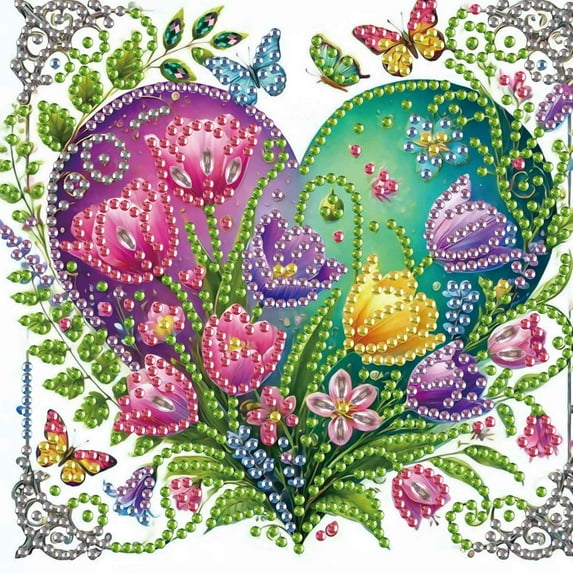 Diamond Painting Kit Heart-Shaped Tulip Special Shape Creative Diamond ...