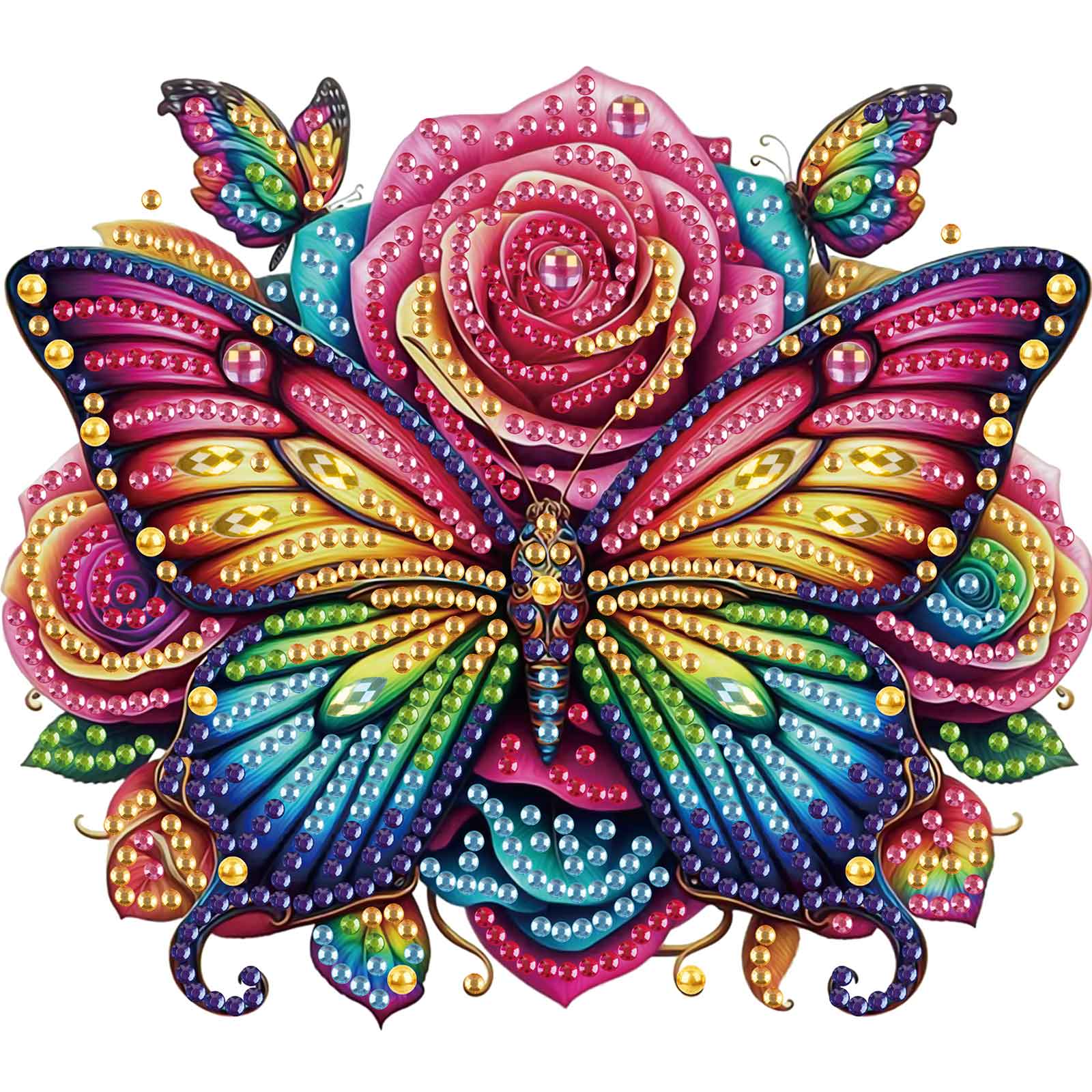 Diamond Painting Kit, Rose and Butterfly Special Shape Creative Diamond ...