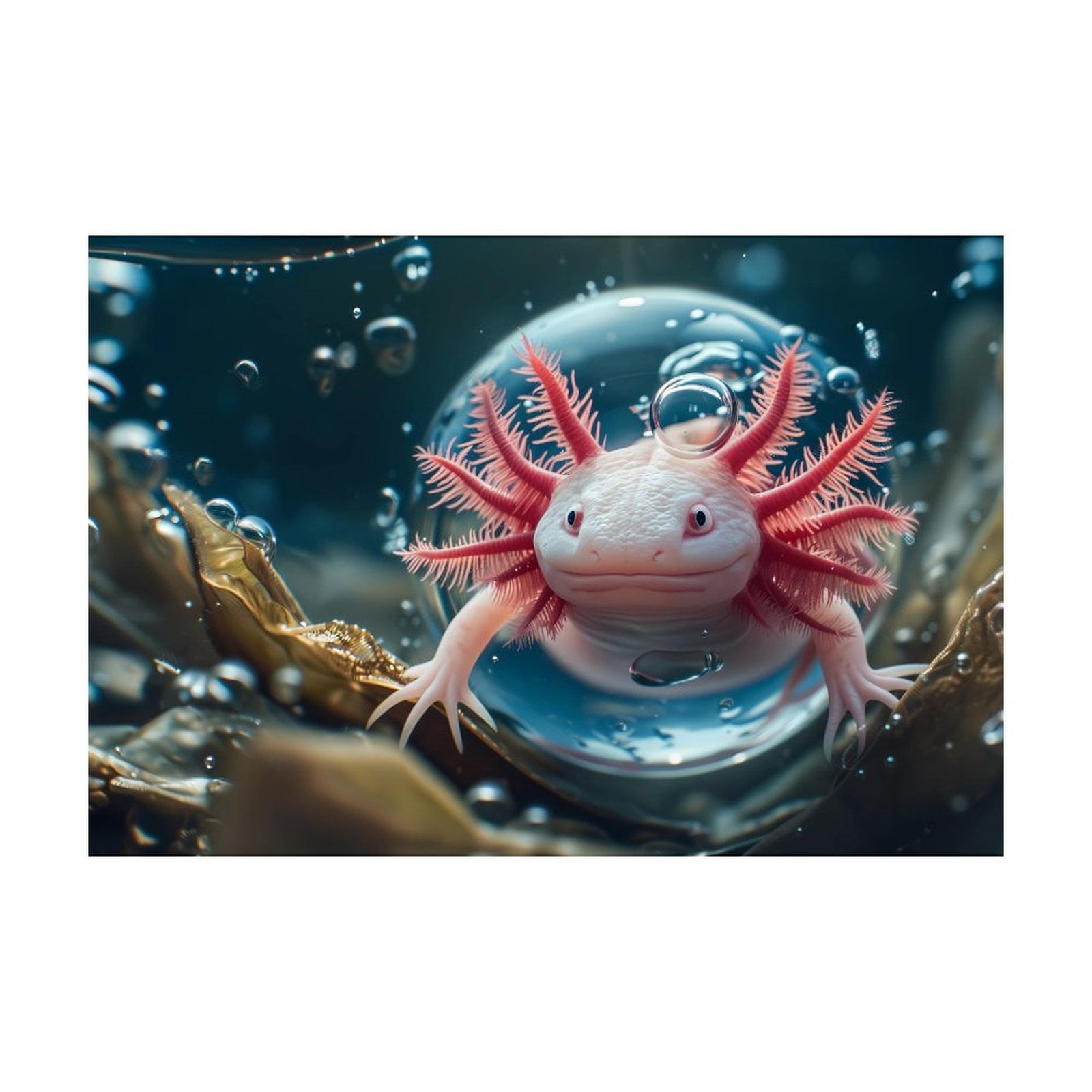 Diamond Painting Kits for Adults - Bubbles Axolotl Fantasy 5d Diy Full ...