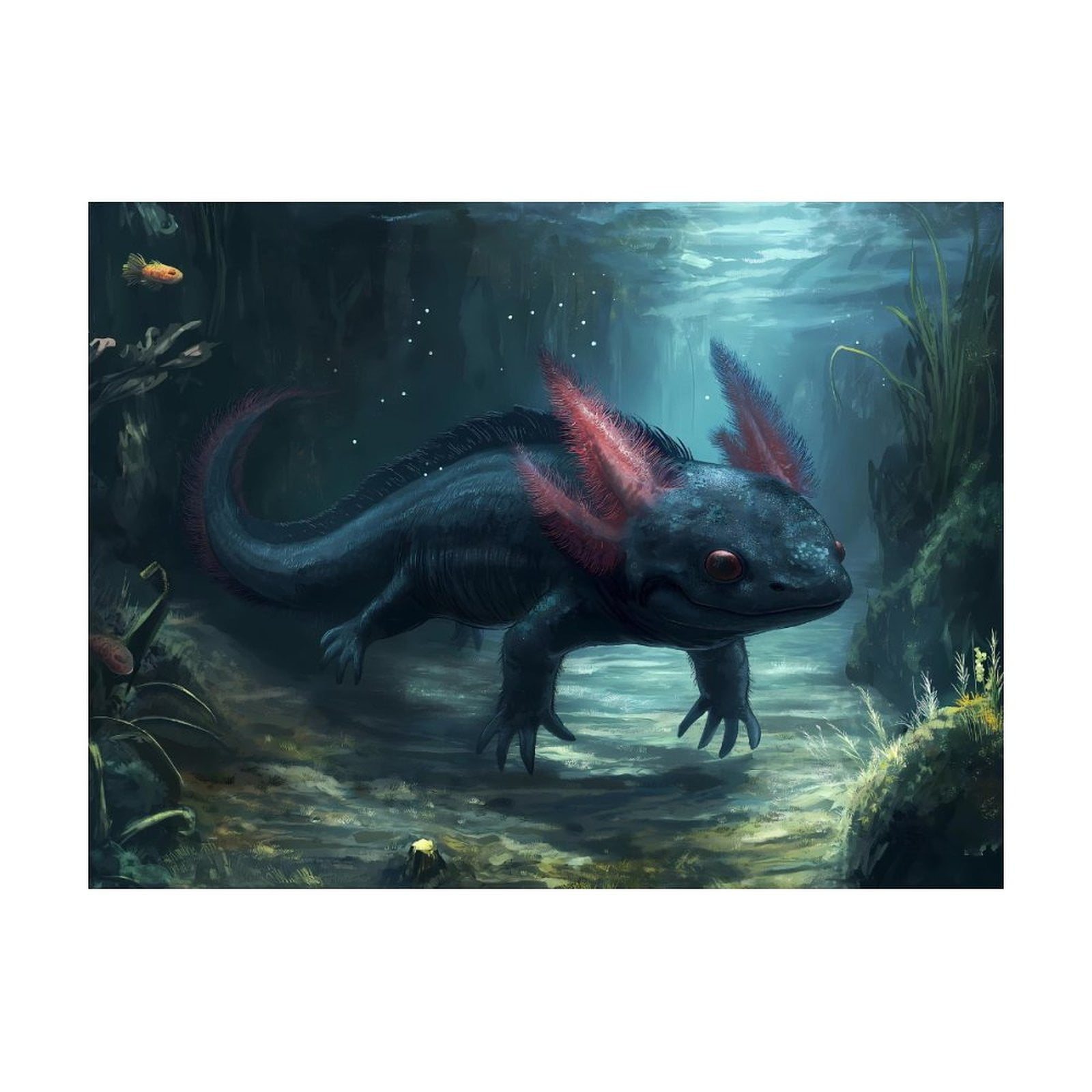 Diamond Painting Kits for Adults - Dark Abyssal Axolotl 5d Diy Full ...