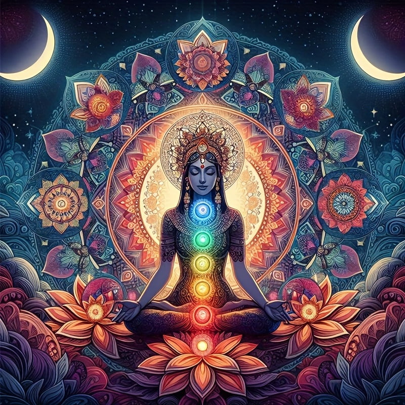 Diamond Painting Kits for Adults Floral Tai Chi Yin Yang Design Full ...