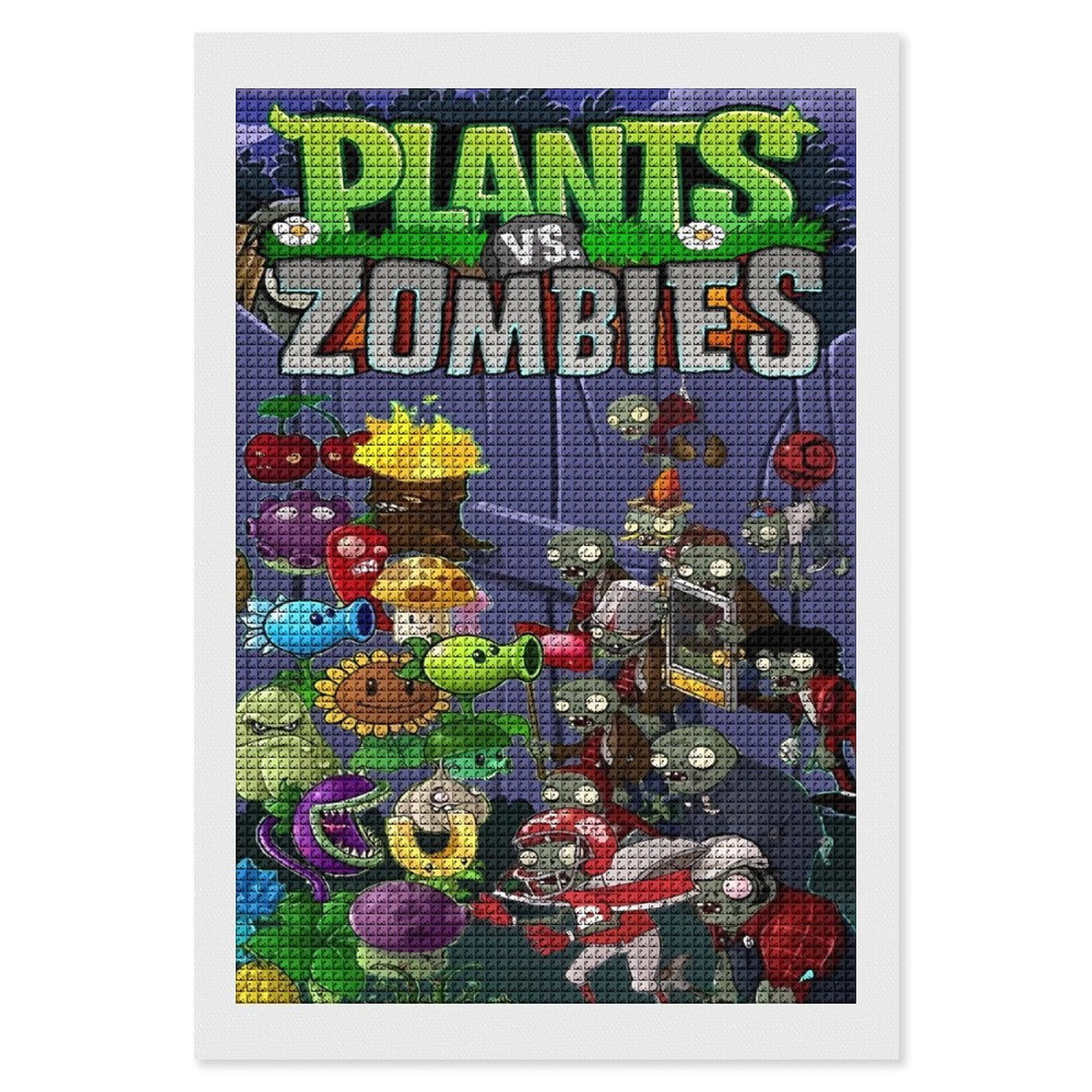 Diamond Painting Kits for Adults Plants Vs Zombies DIY 5D Round Full ...