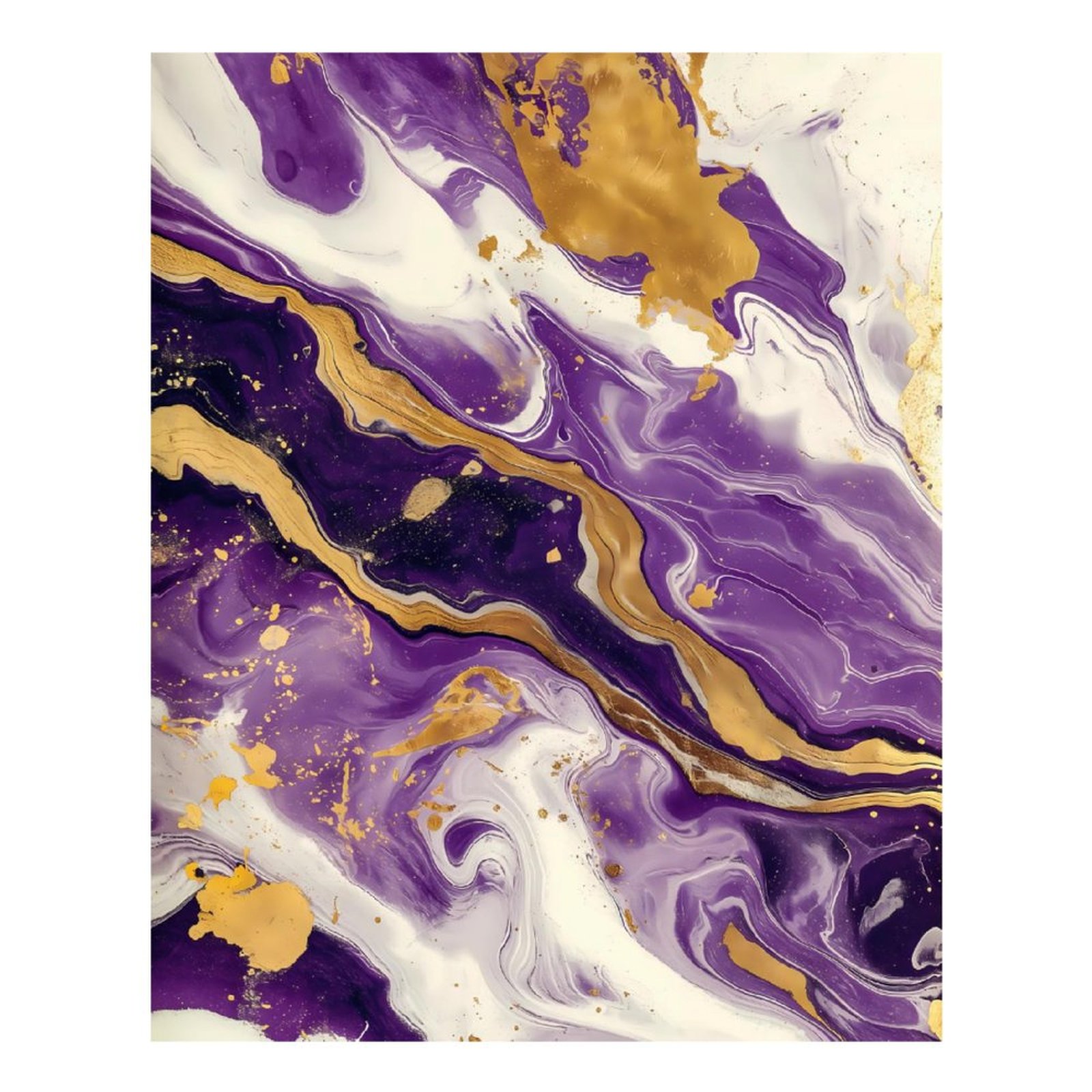 Diamond Painting Kits for Adults - Purple Gold Marble Swirls5d Diy Full ...