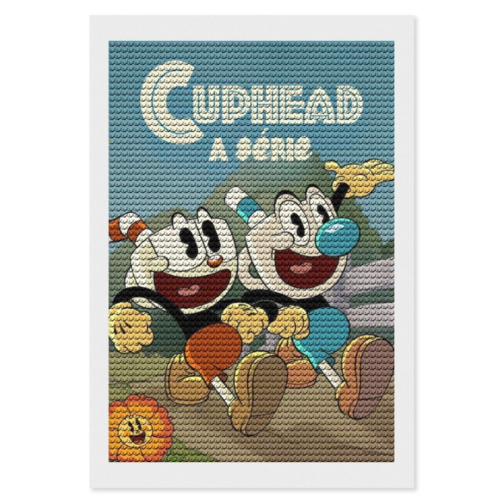 Diamond Art Kits for Adults - The Cuphead Show Full Drill Diamond Arts for Beginners, Round 5D ...