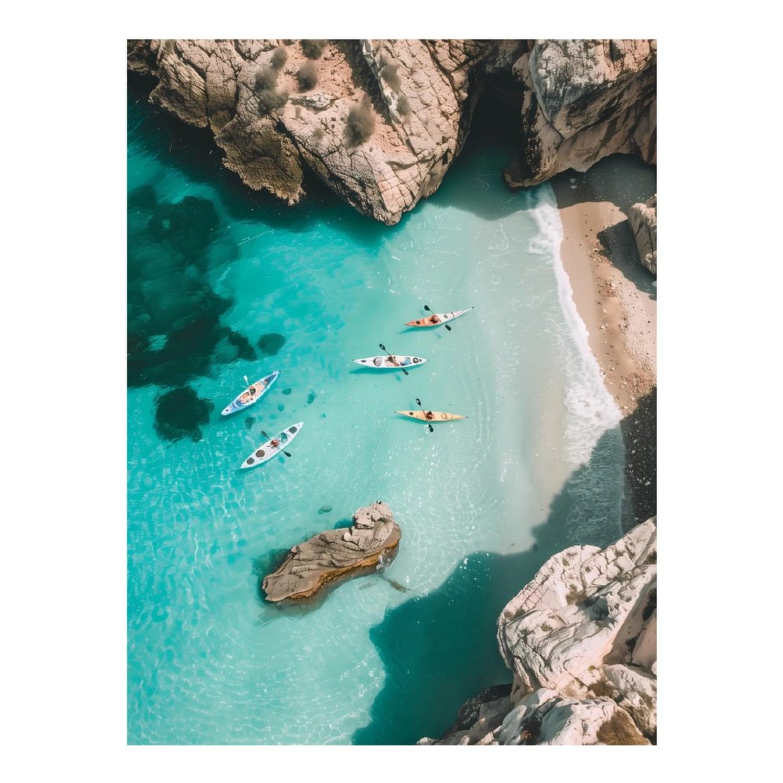 Diamond Painting Kits for Adults - Turquoise Beach Kayaking5d Diy Full ...