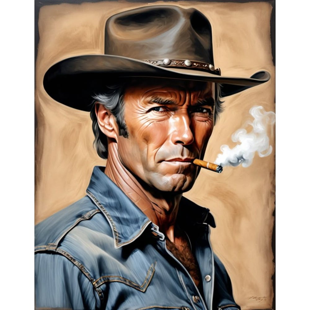 Diamond Painting Kits for Adults Western Cowboy Clint Eastwood Full ...