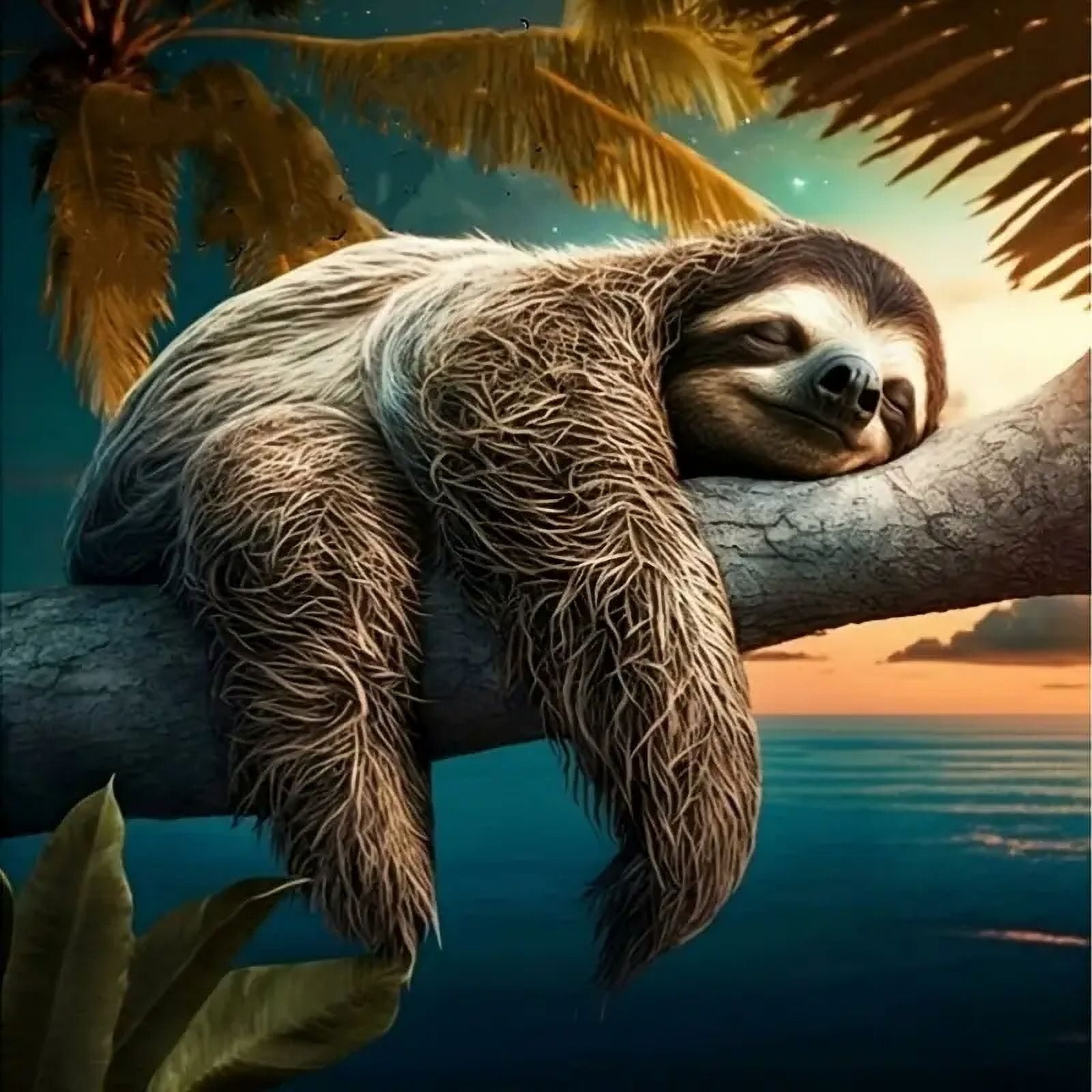 Diamond Painting Kits for Adults Sleeping Sloth Full Drill DIY Diamond ...