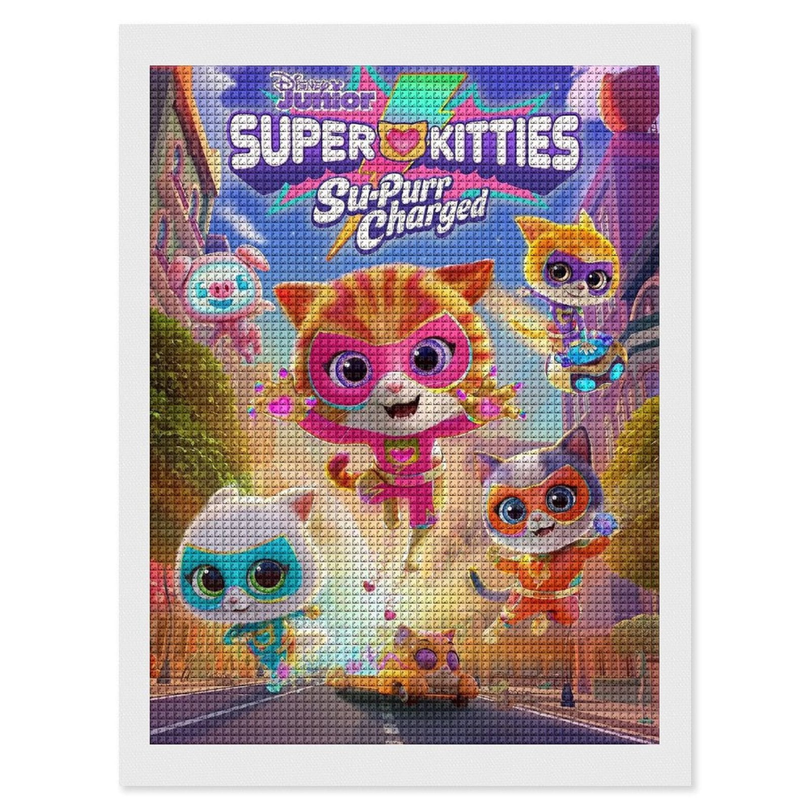 Diamond Painting Kits for Adults,Super Kitties Diamond Painting Stitch ...