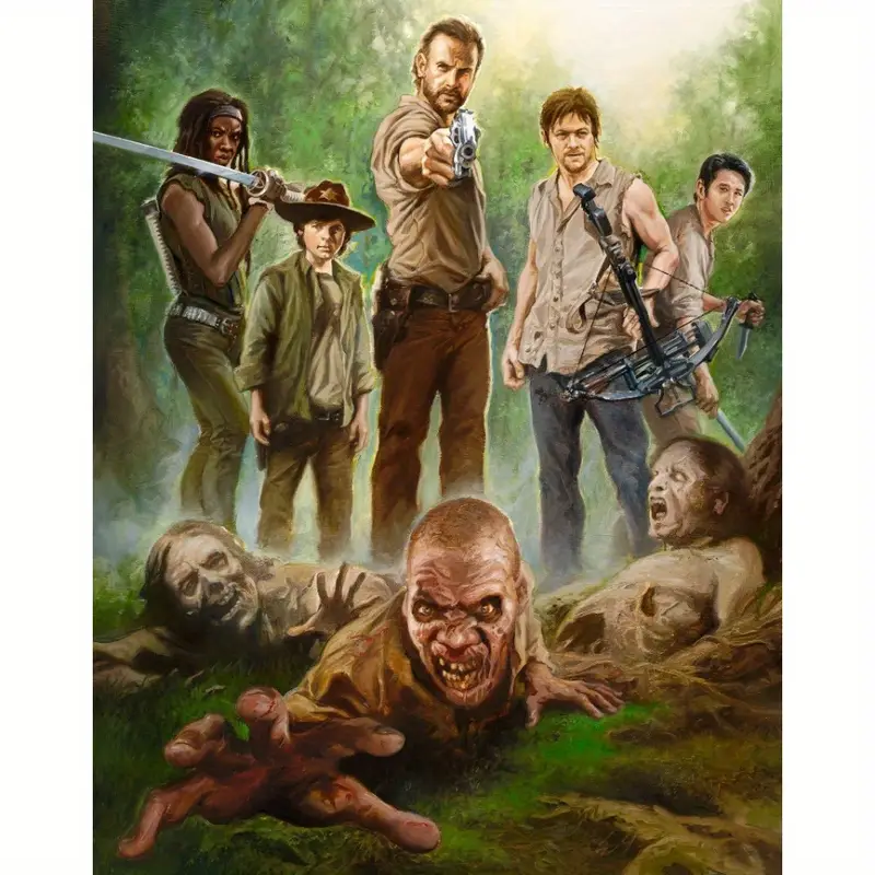 Diamond Painting Kits for Adults, The Walking Dead DIY Round Full Drill ...