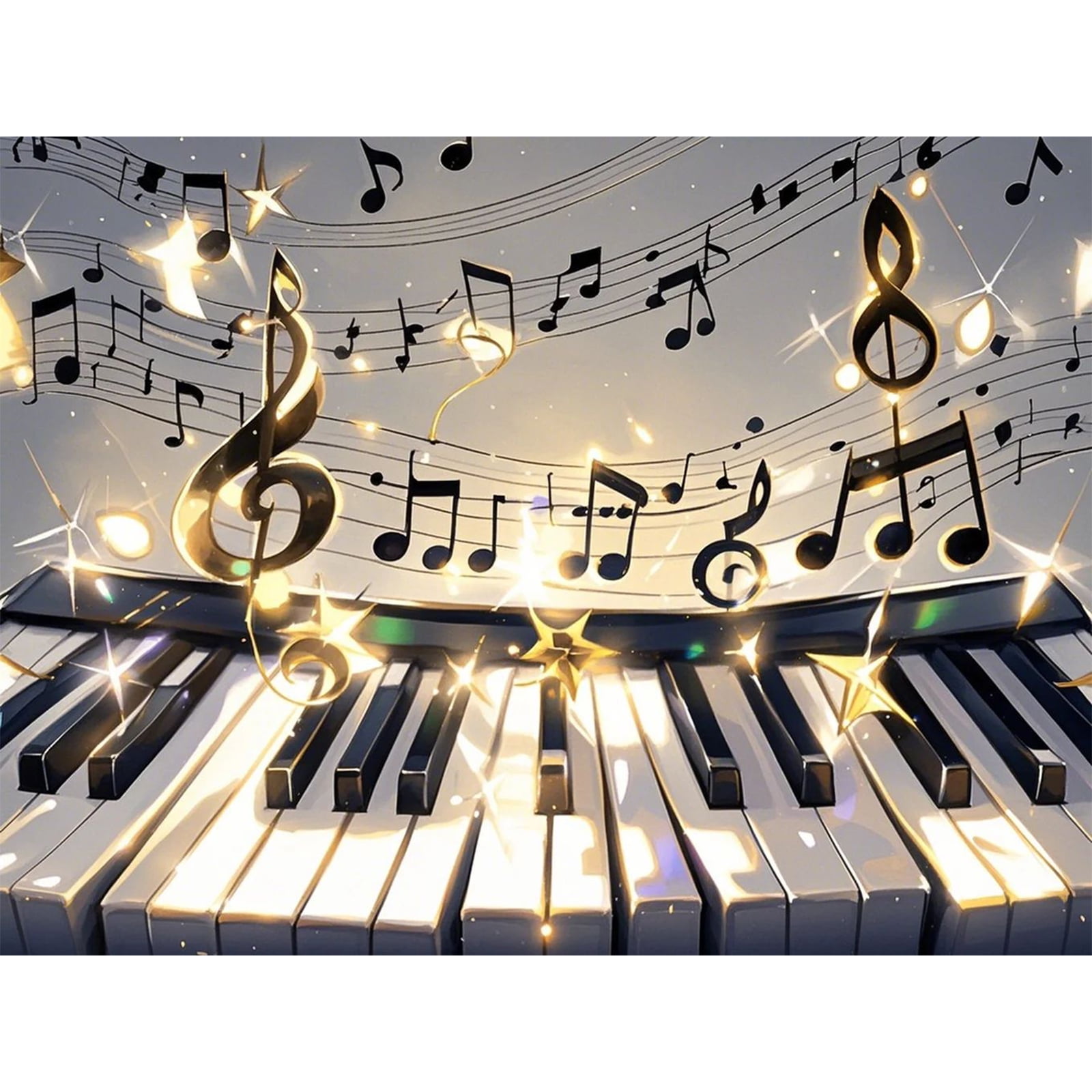 Diamond Painting Music Notes Piano Keyboard 5D Diamond Art DIY Kits ...