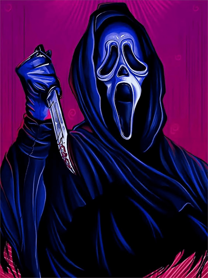 Diamond Painting Set DIY 5D Round Diamond Art Horror Movie Scream ...