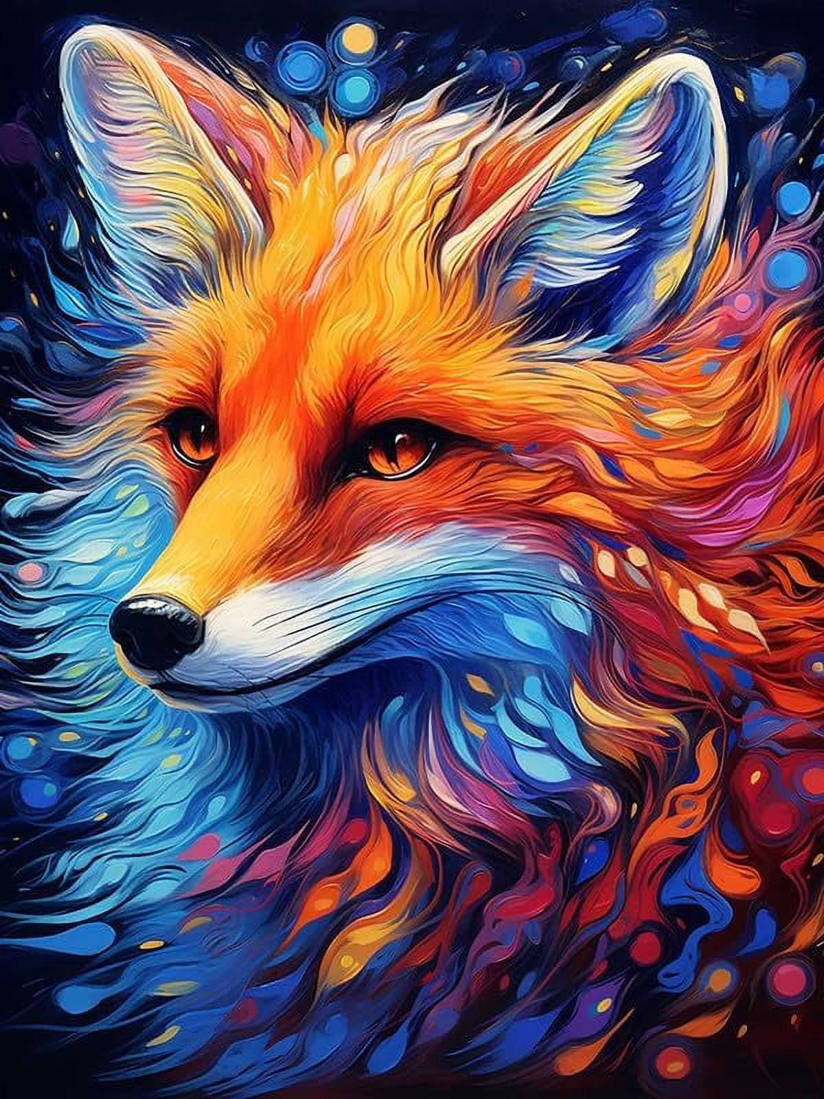 Diamond Painting Set for Adults - 5D Diamond Art Set "Fox", DIY Round ...