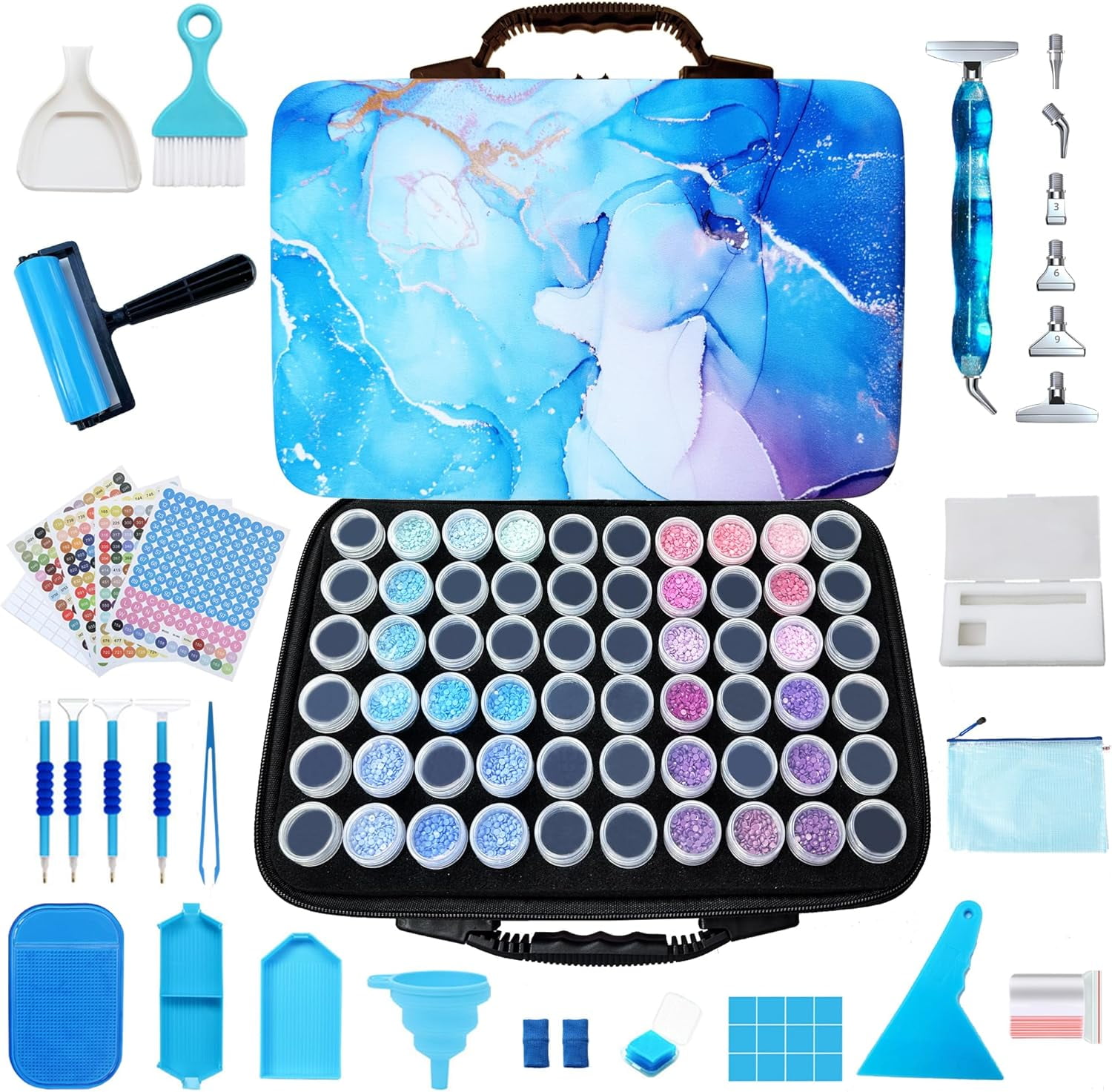 Diamond Painting Storage Containers, 60 Slots Diamond Art Storage Box ...