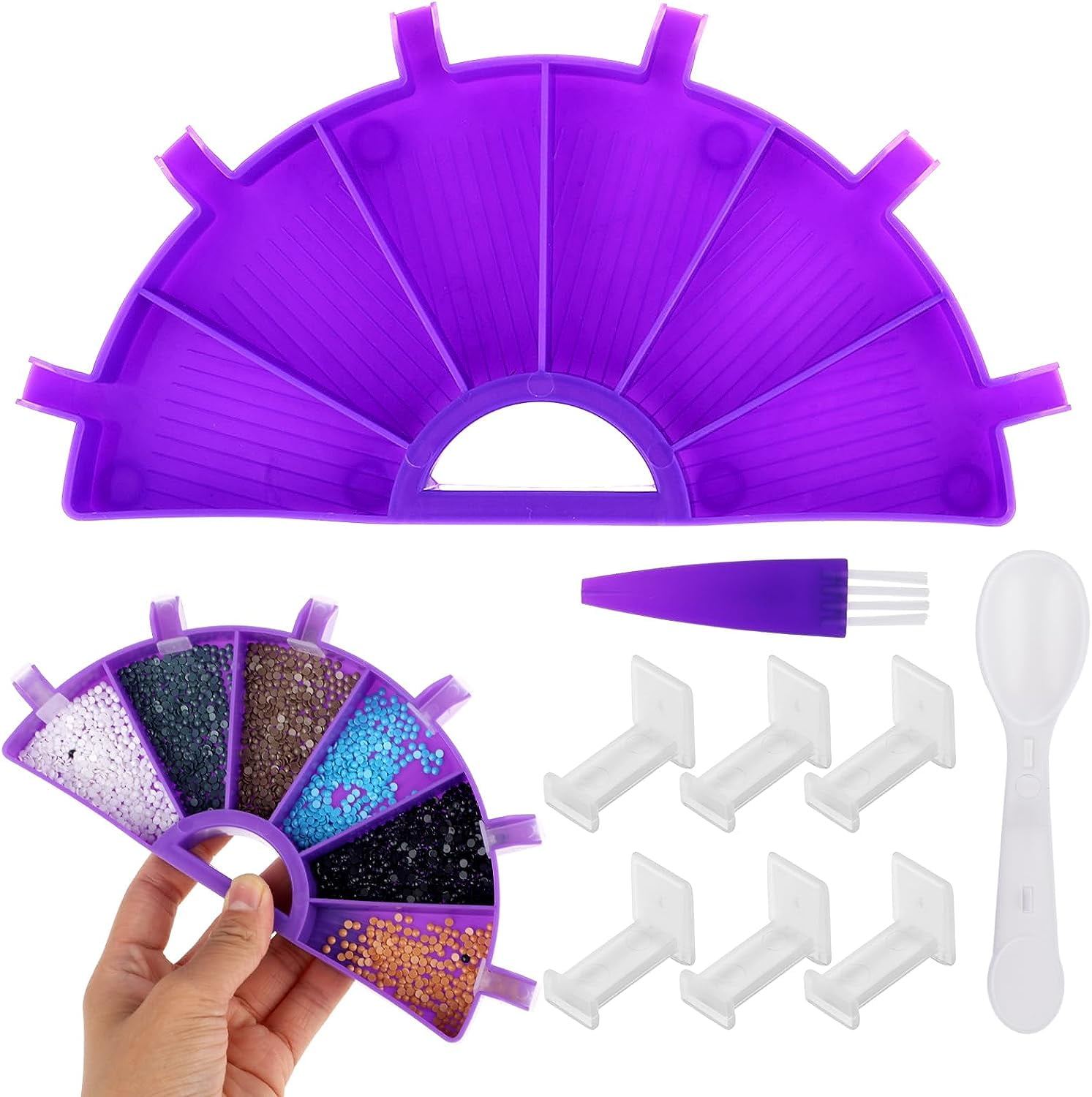 Diamond Painting Tray Kit, 6 Grids Diamond Painting Accessories Tray ...