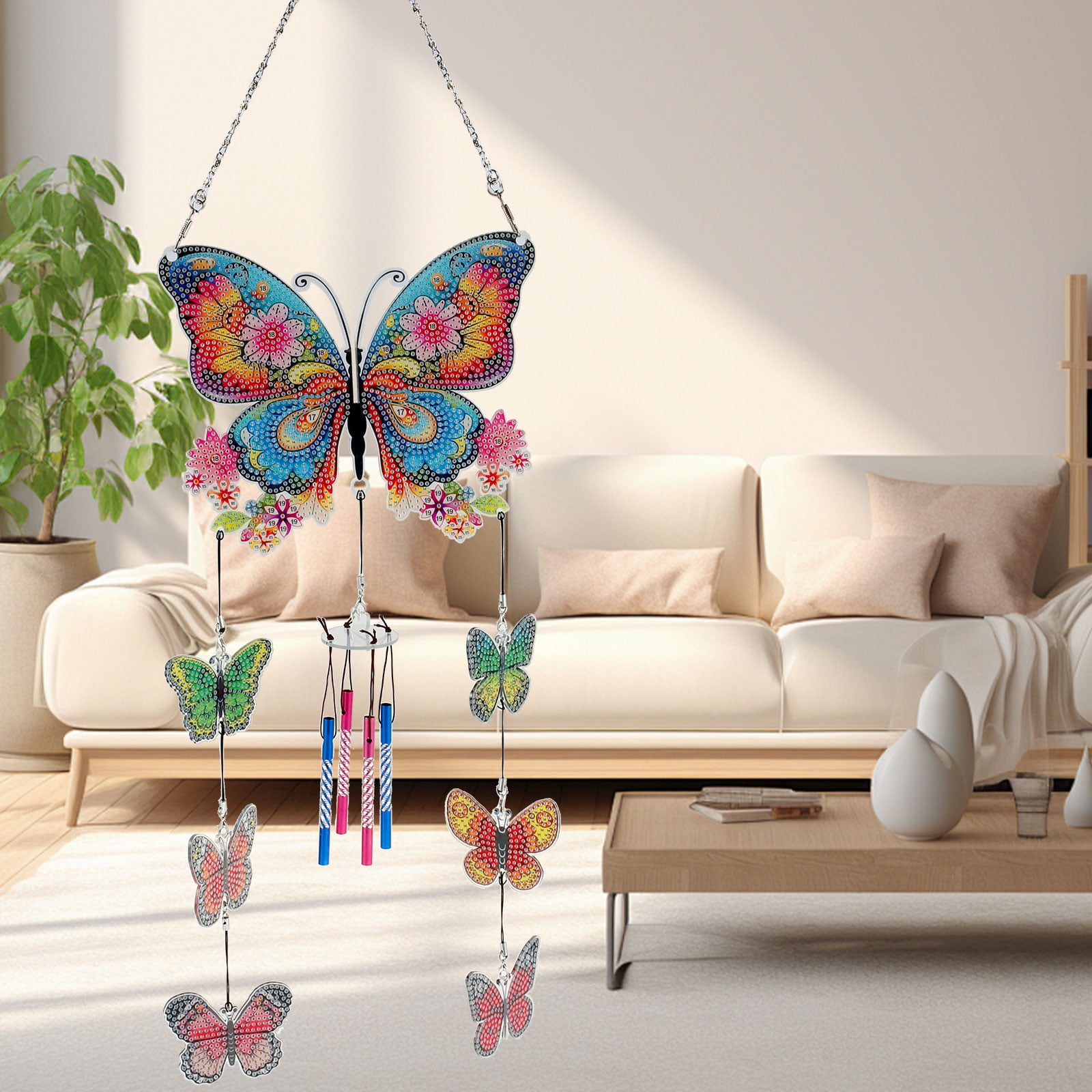 Diamond Painting Wind Chimes,Suncatcher Art Wind Chime Kit Double Sided ...