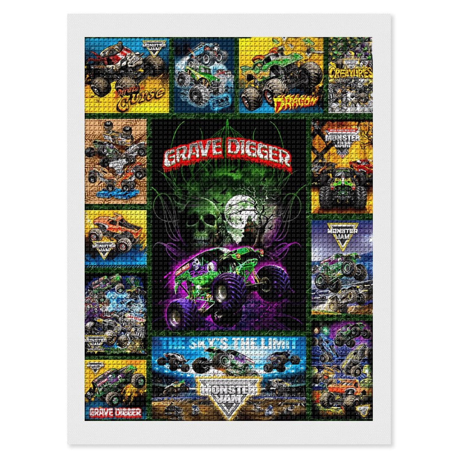 Diamond Painting for Adults Kids Monster Truck Jam Diamond Art Painting ...