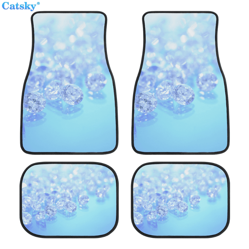 Diamond Pattern Car Floor Mats 4-Piece Front & Rear Protection Set ...