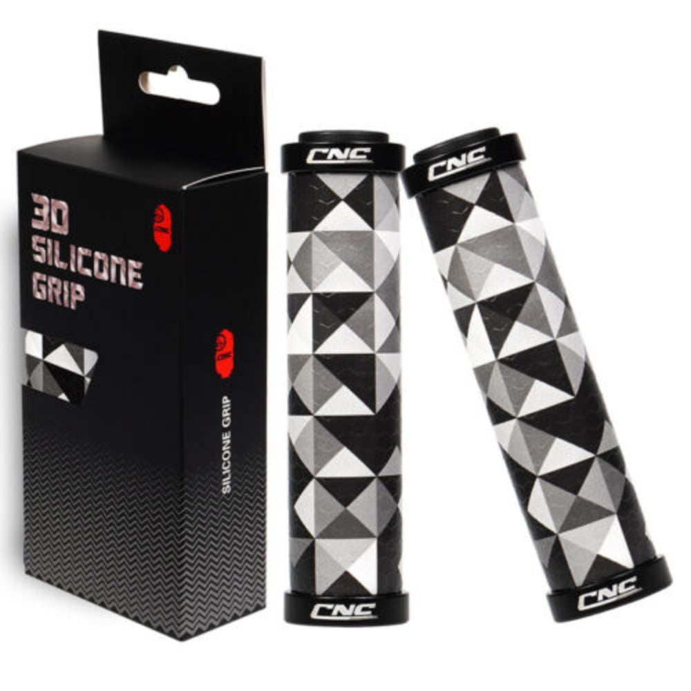 Diamond Pattern Double Locking Lock On Bike Handle Grip MTB Cycling ...