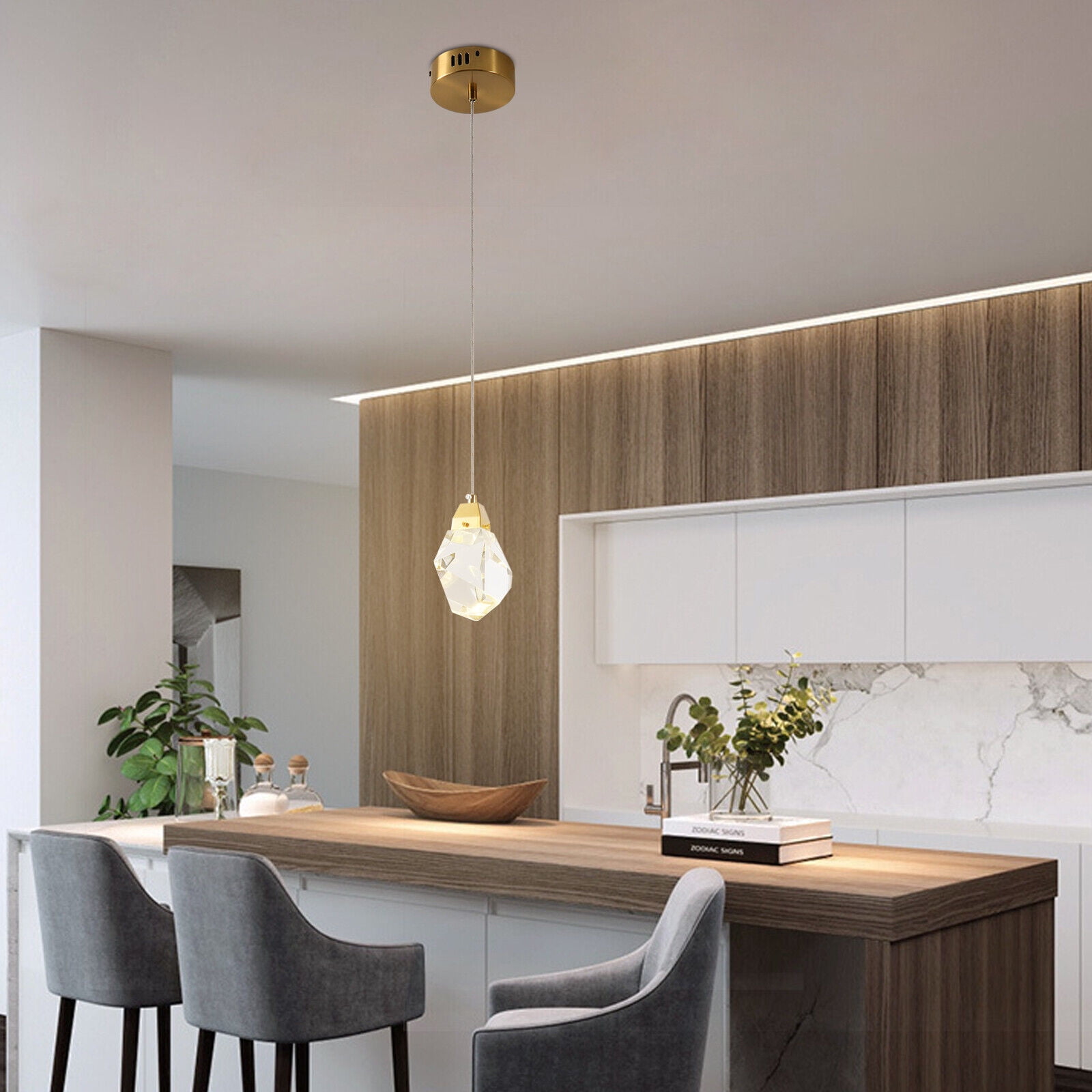 Diamond Pendant Light Fixtures, 1-Light Hanging Pendant Lights, Modern ...